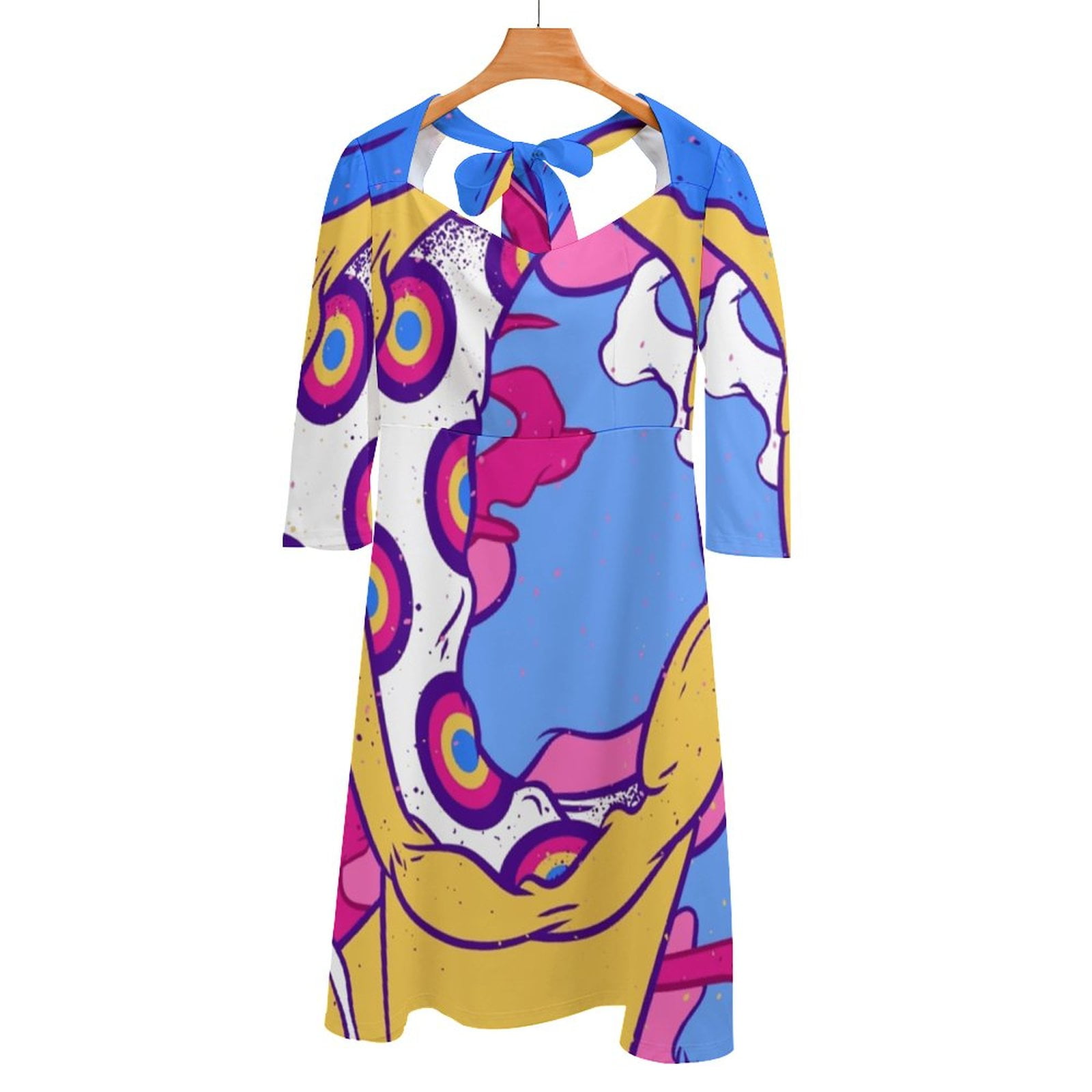 Hollow Man Back Lacing Backless Dress Square Neck Dress Evening Party ...