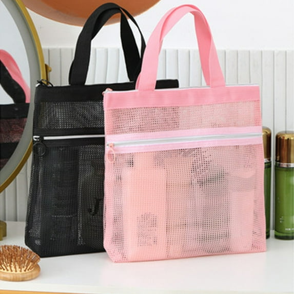 Hollow Mesh Beach Bag, Double Layer Storage Bag With Shoulder Strap ...
