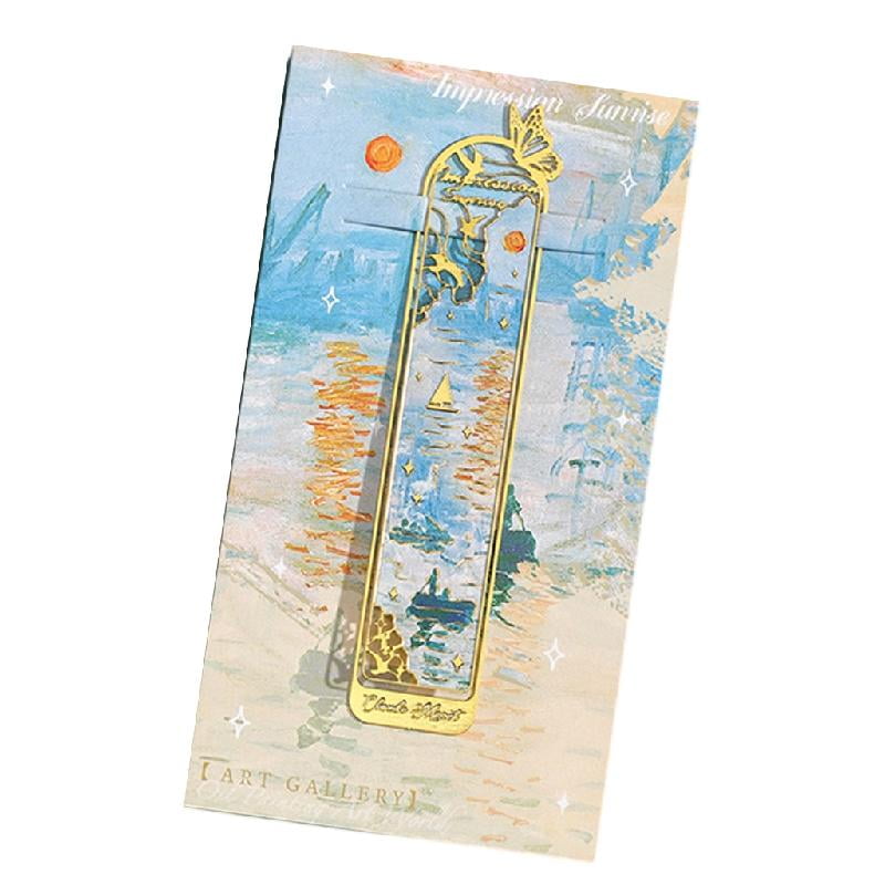 Hollow Metal Bookmarks Book Page Marker Oil Painting Theme Bookmarks ...