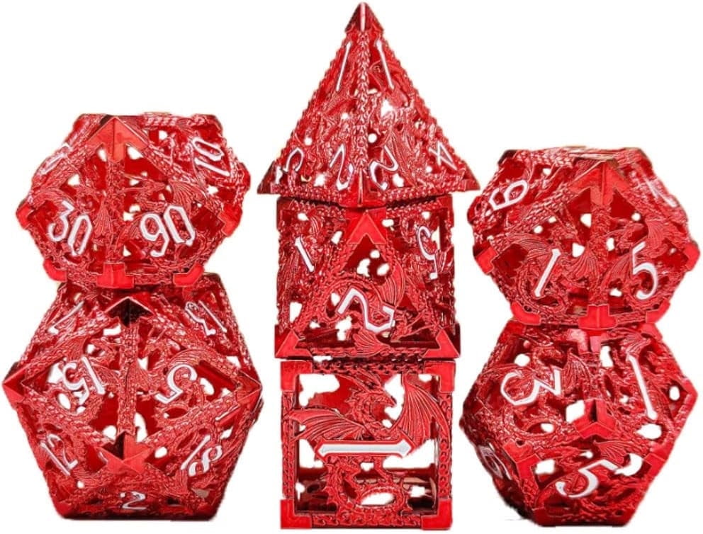Hollow Metal DND Dice Set, Dungeons and Dragons Accessories, D4 D8 D10 ...
