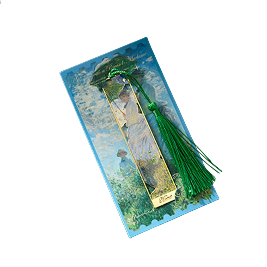 Hollow Oil Painting Bookmarks Metal Book Marker with Tassels for Book ...