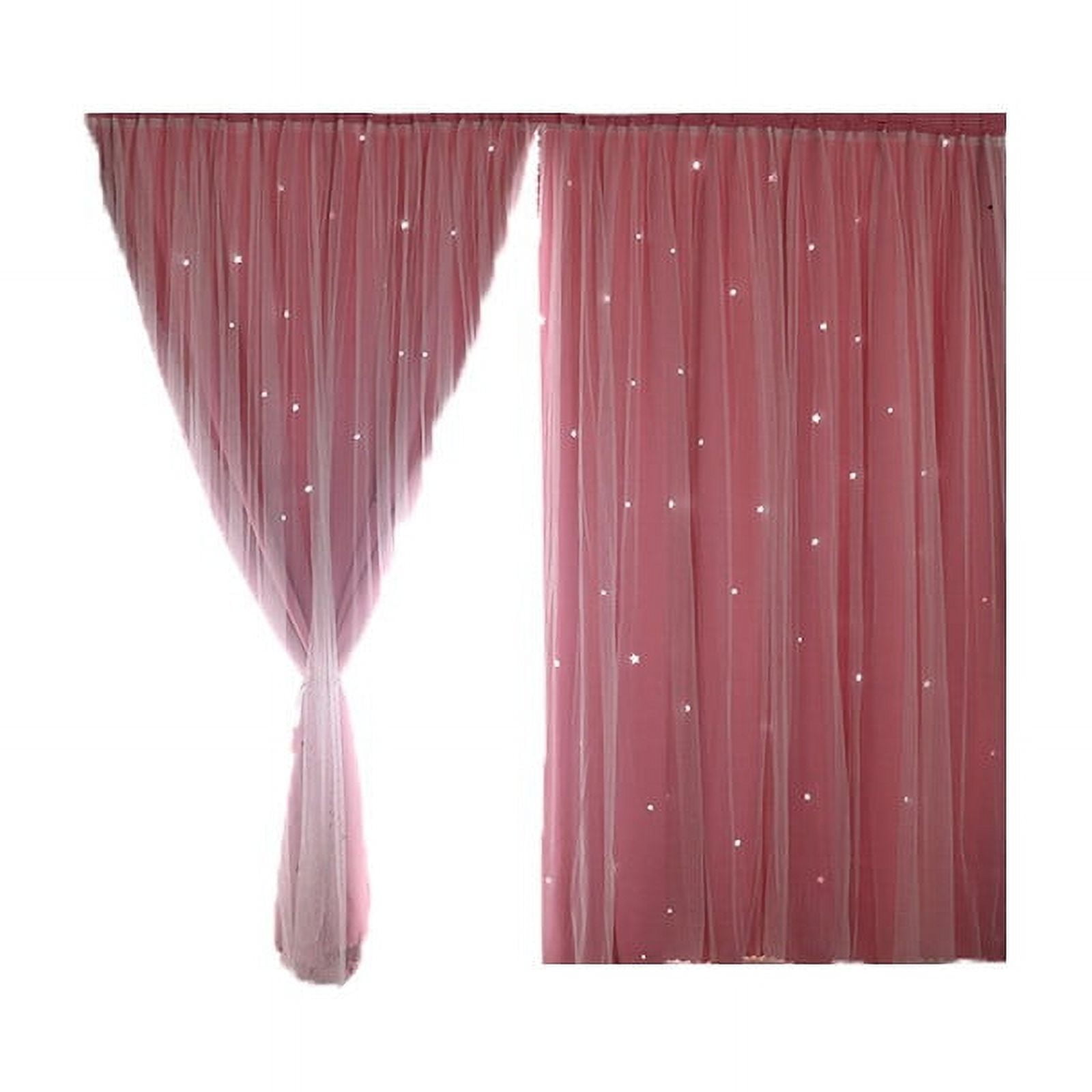 Hollow Out Star Curtain Cut Out Rod Kitchen Coffee Double Layer ...