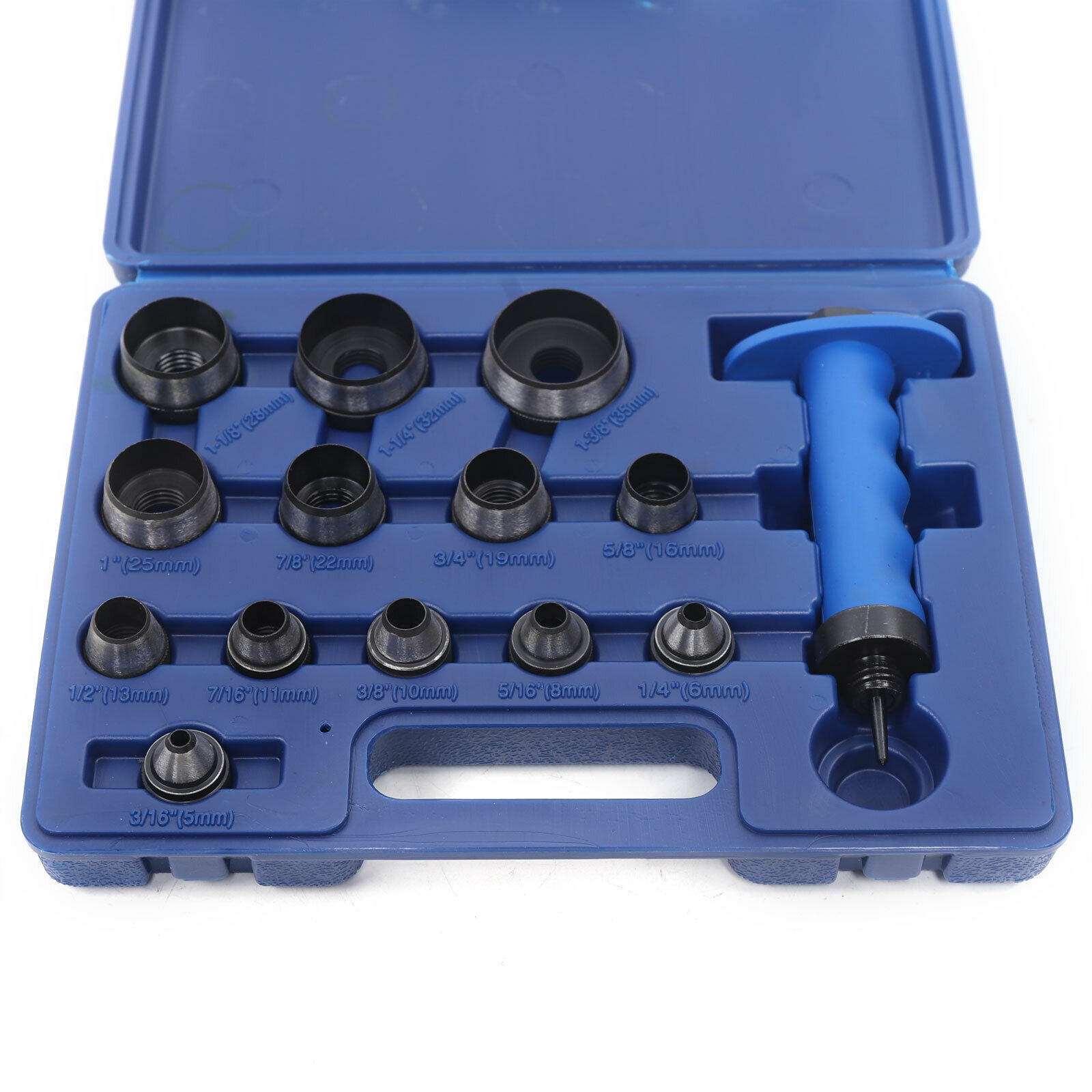 Hollow Punch Tool Set Leather Kit Gasket Hole Rubber Cutter+Storage Box ...