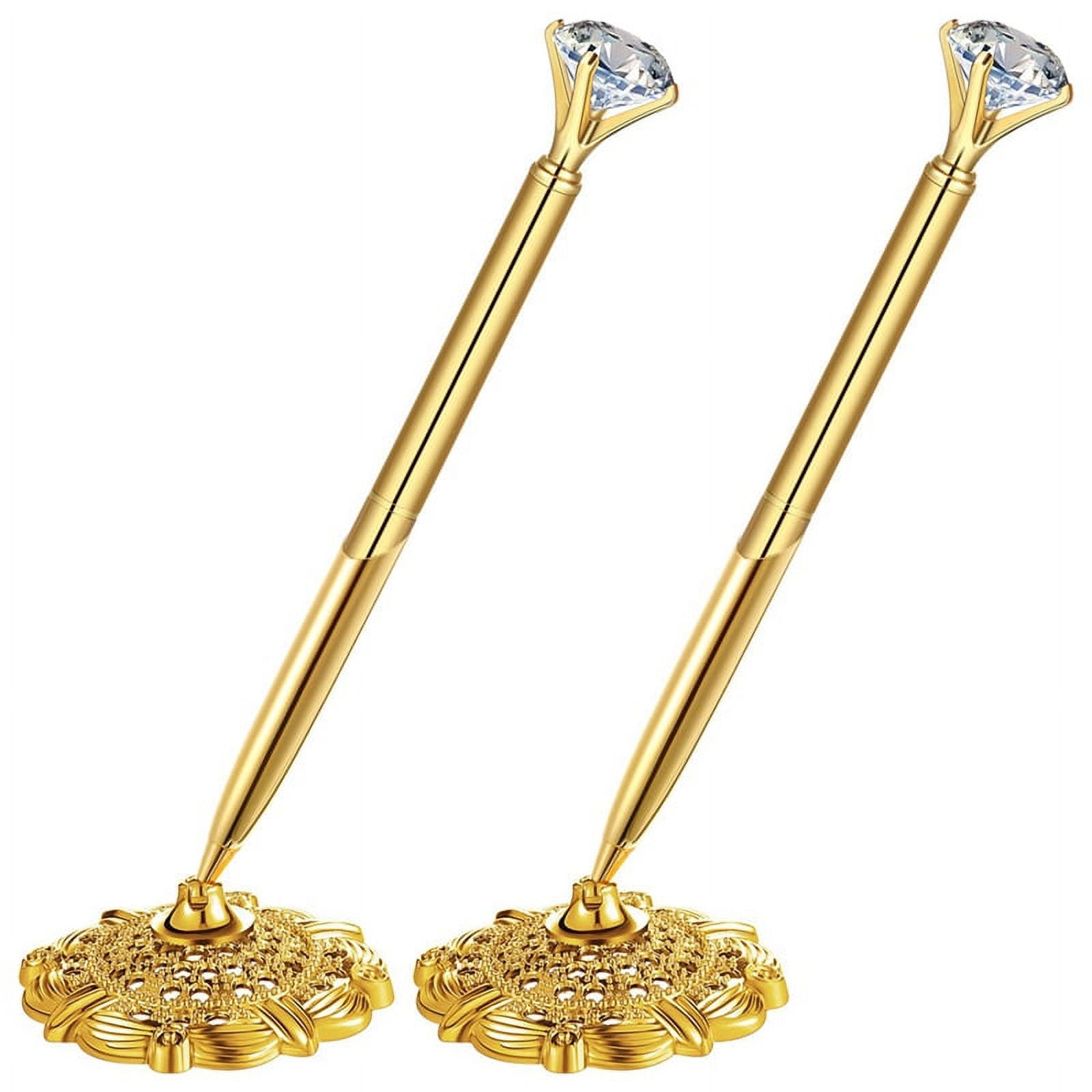 Hollow Round Pen Holder Signing Pen Set for Wedding Bridal Engagement ...