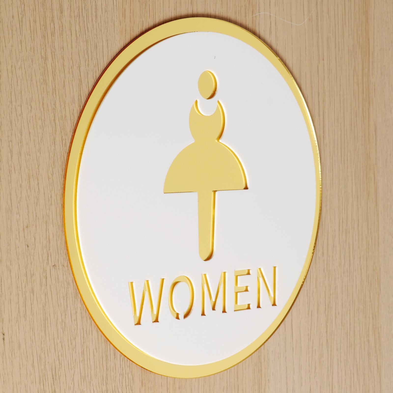Hollow Toilet Door Sign Acrylic Restroom Sign for Restroom Shop Public ...