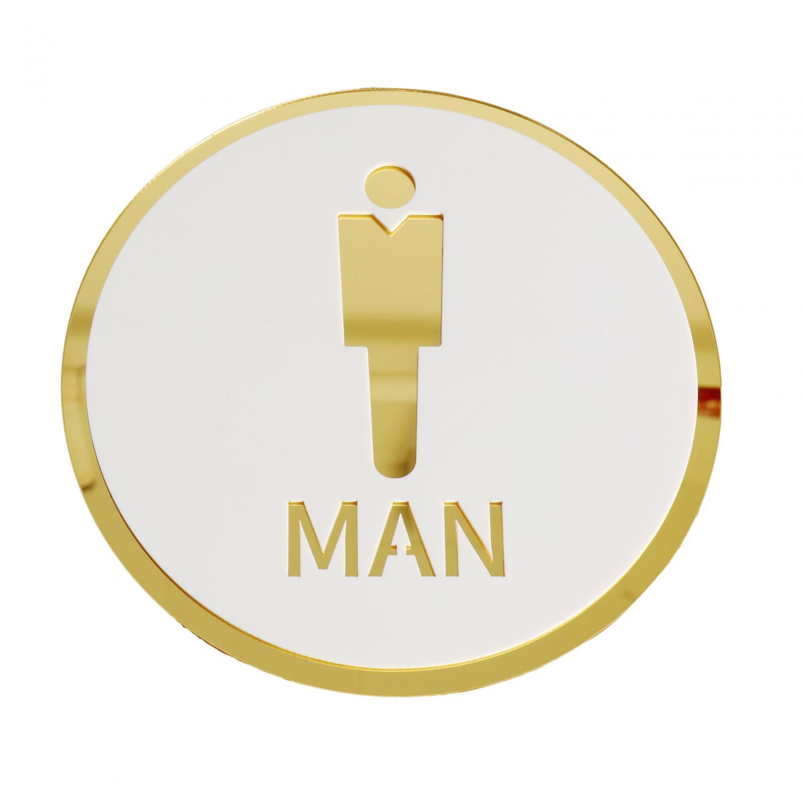 Hollow Toilet Door Sign Restroom Identification Sign Acrylic Round ...