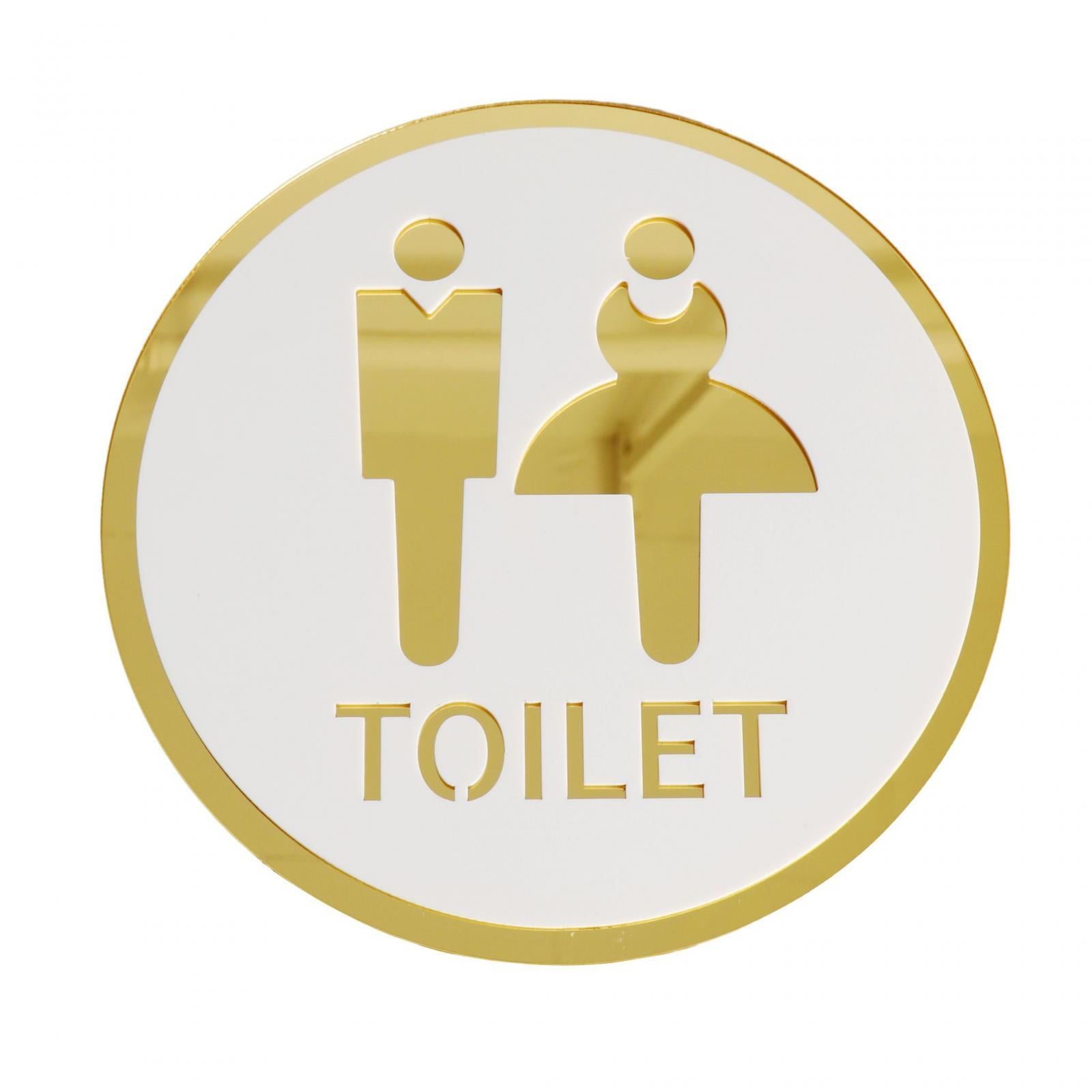 Hollow Toilet Door Sign Restroom Identification Sign Acrylic Round ...