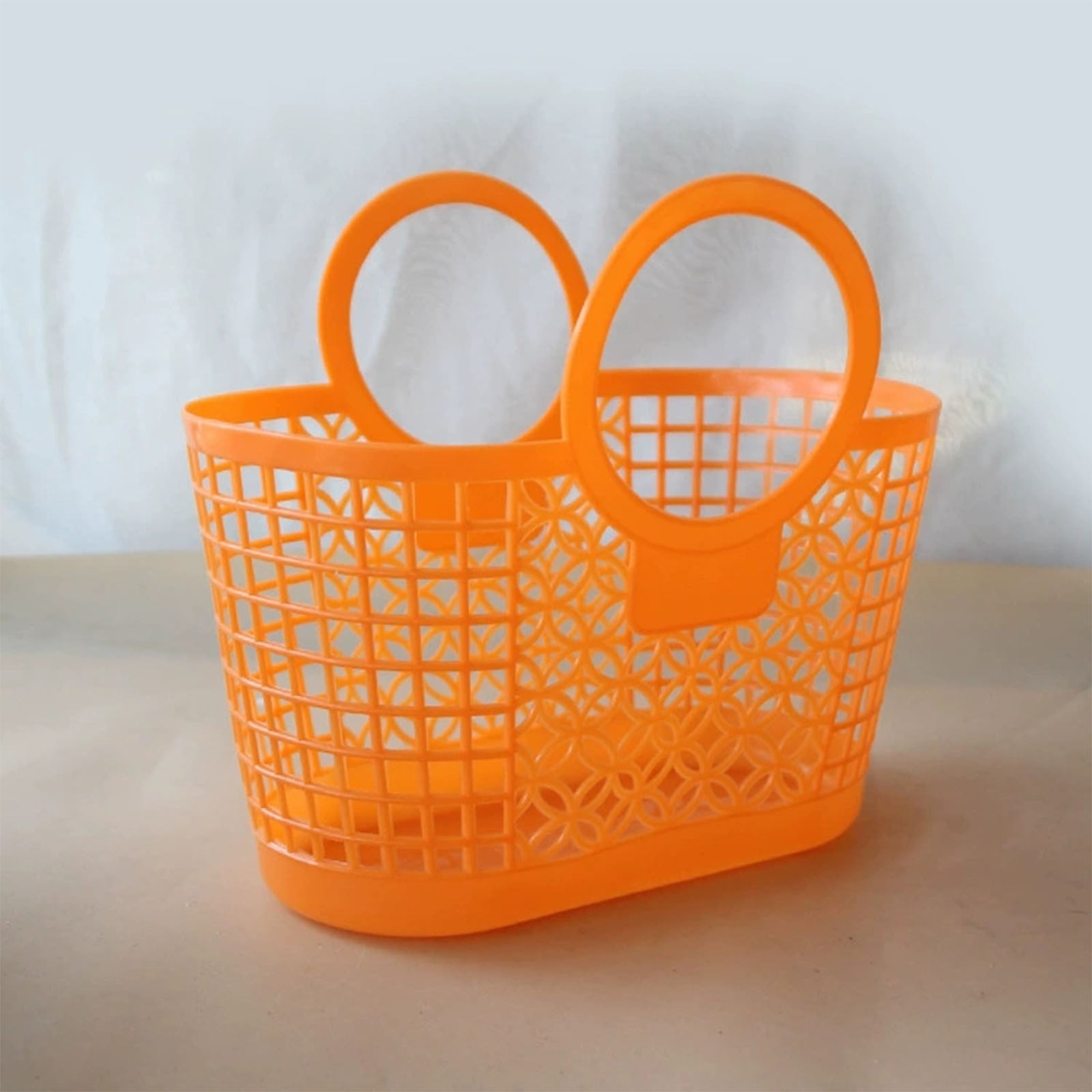 Hollow Vegetable Basket Bag Storage Basket, Plastic Basket with Handle ...