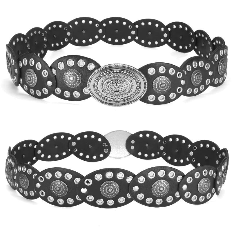 Hollow Western Disc Belt for Dress Boho Concho Belt Vintage Country ...