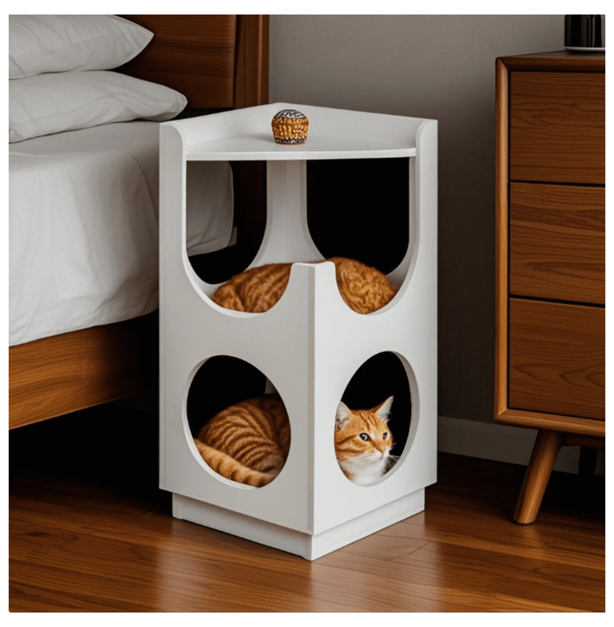 Hollow design multifunctional double-layer cat station, suitable for ...