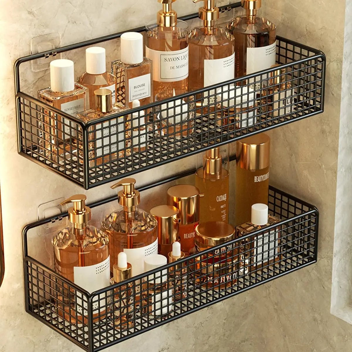 Hollow storage rack in the bathroom non perforated wall mounted ...