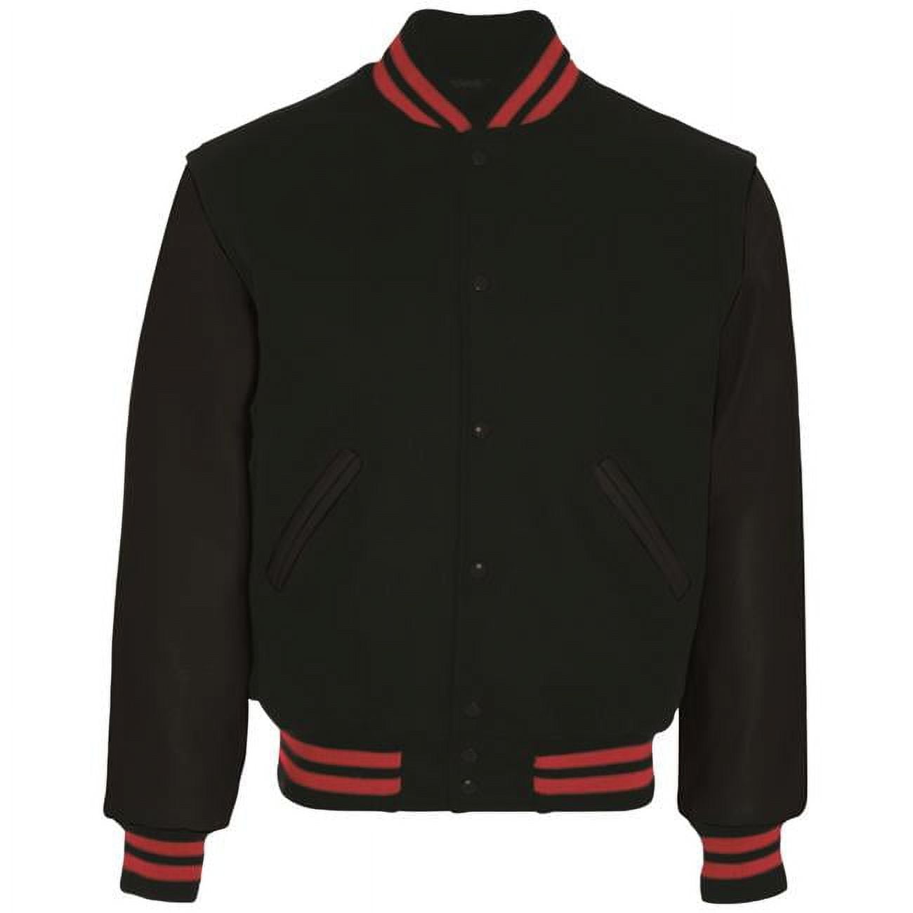 Holloway 224183.U32.S Adult Varsity Jacket, Black & Scarlet - Small ...