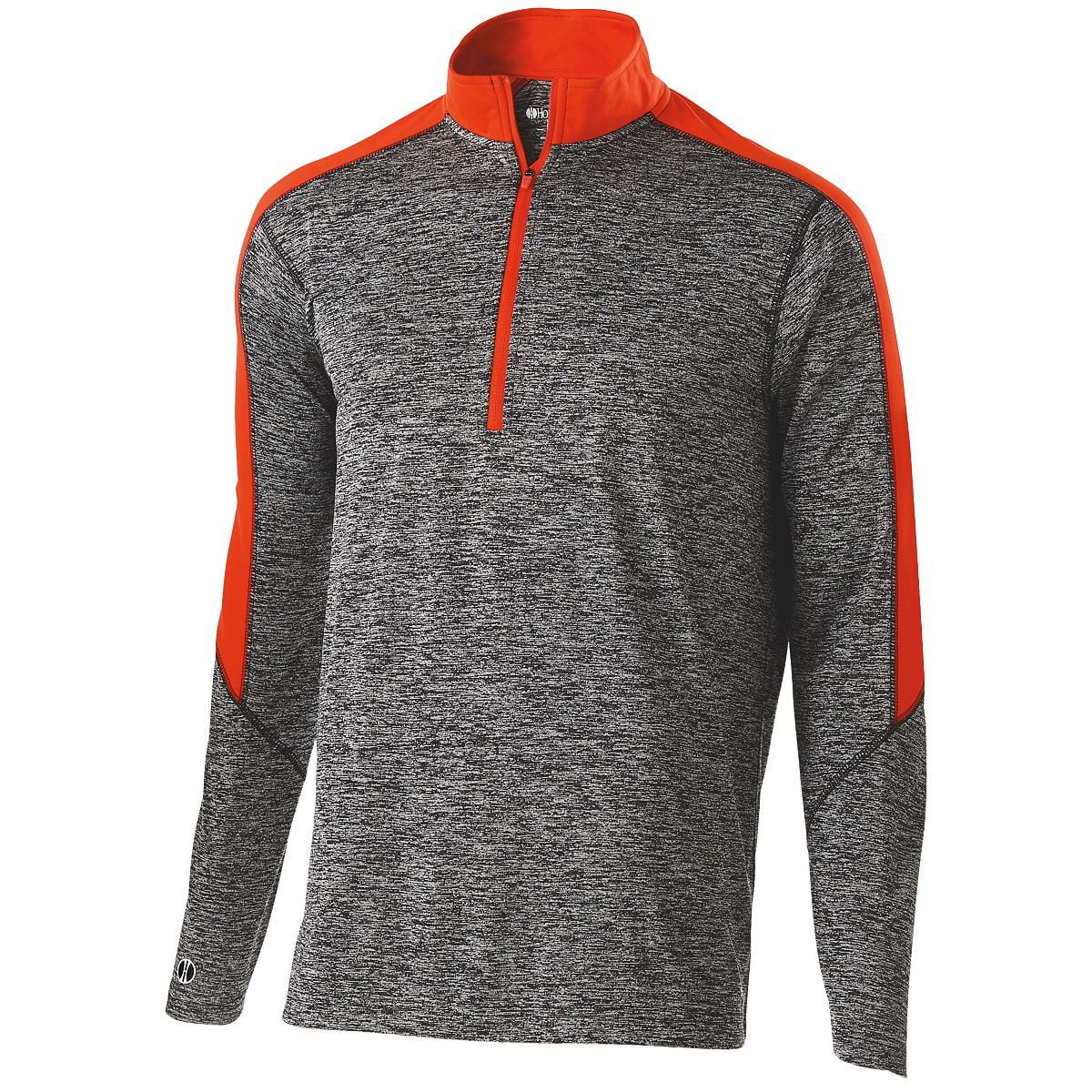 Holloway Sportswear M Electrify 1/2 Zip Pullover Black Heather/Orange ...