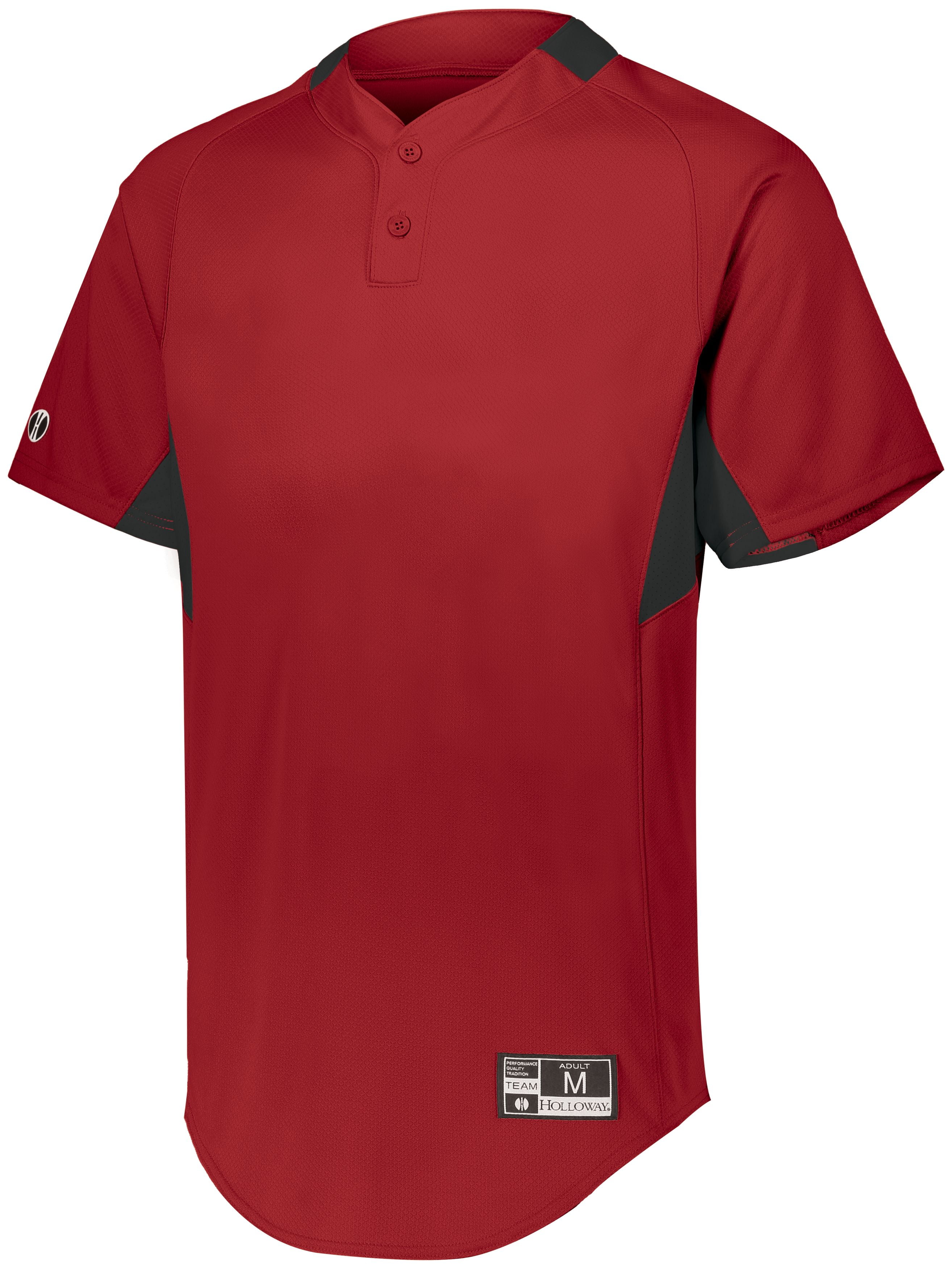 Holloway Sportswear S Game7 Two-Button Baseball Jersey Scarlet/Black ...