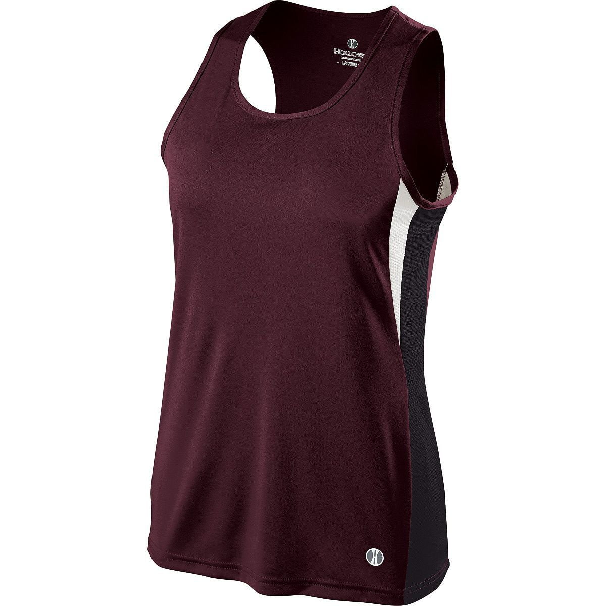 Holloway Sportswear XL Womens Vertical Singlet Dark Maroon/Black/White ...