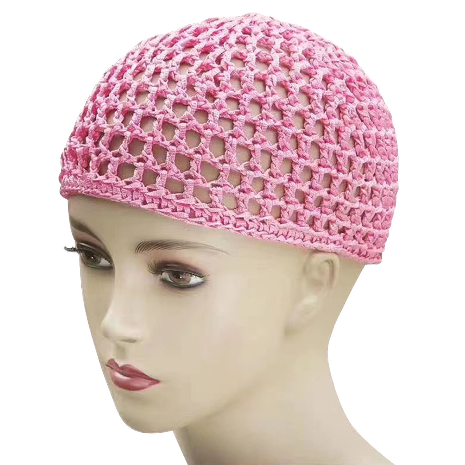 Hollowed Knit Skull Hat Handmade Crochet Brimless Hat for Women Teens ...