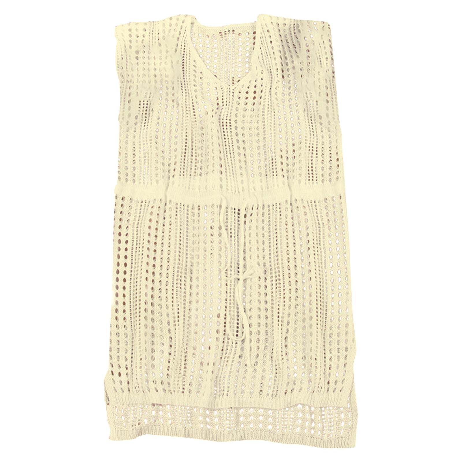 Hollowed Out Beach Sunscreen Smock with Suspenders V Neck Swimsuit ...