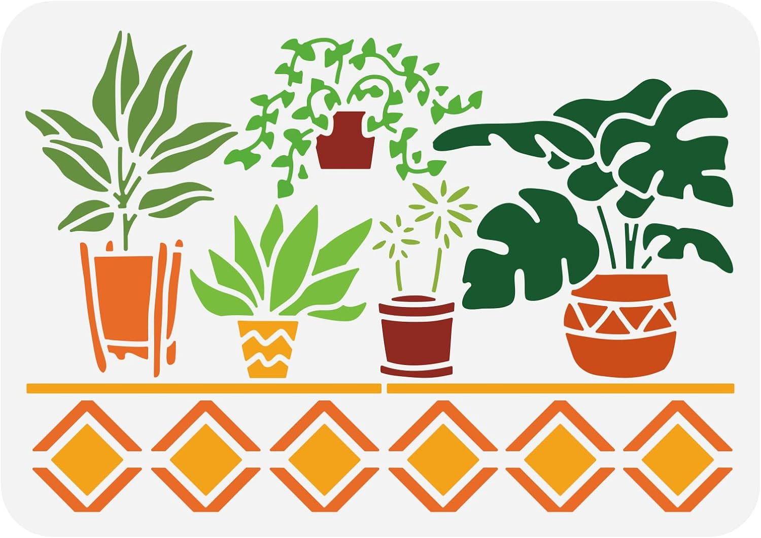 Hollowed Out Garden Shelf Painting Stencil 11.7x8.3 inch Reusable ...