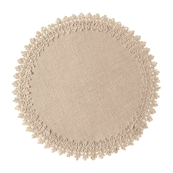 Hollowed Out Round Washable Placemat Made From Polyester With Lace Like ...