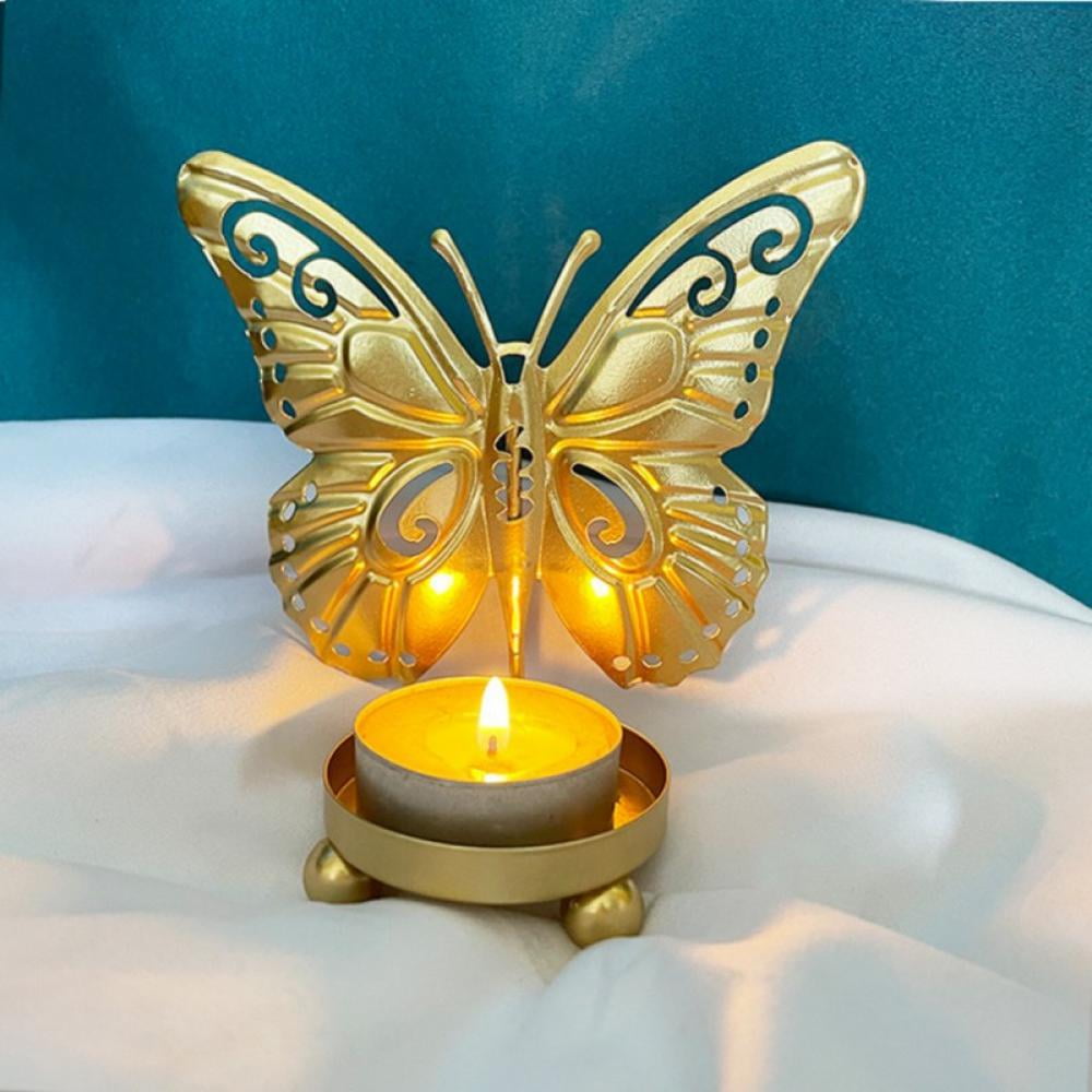 Hollowed-out Butterfly Metal Candlestick Small Candle Holder Wedding ...