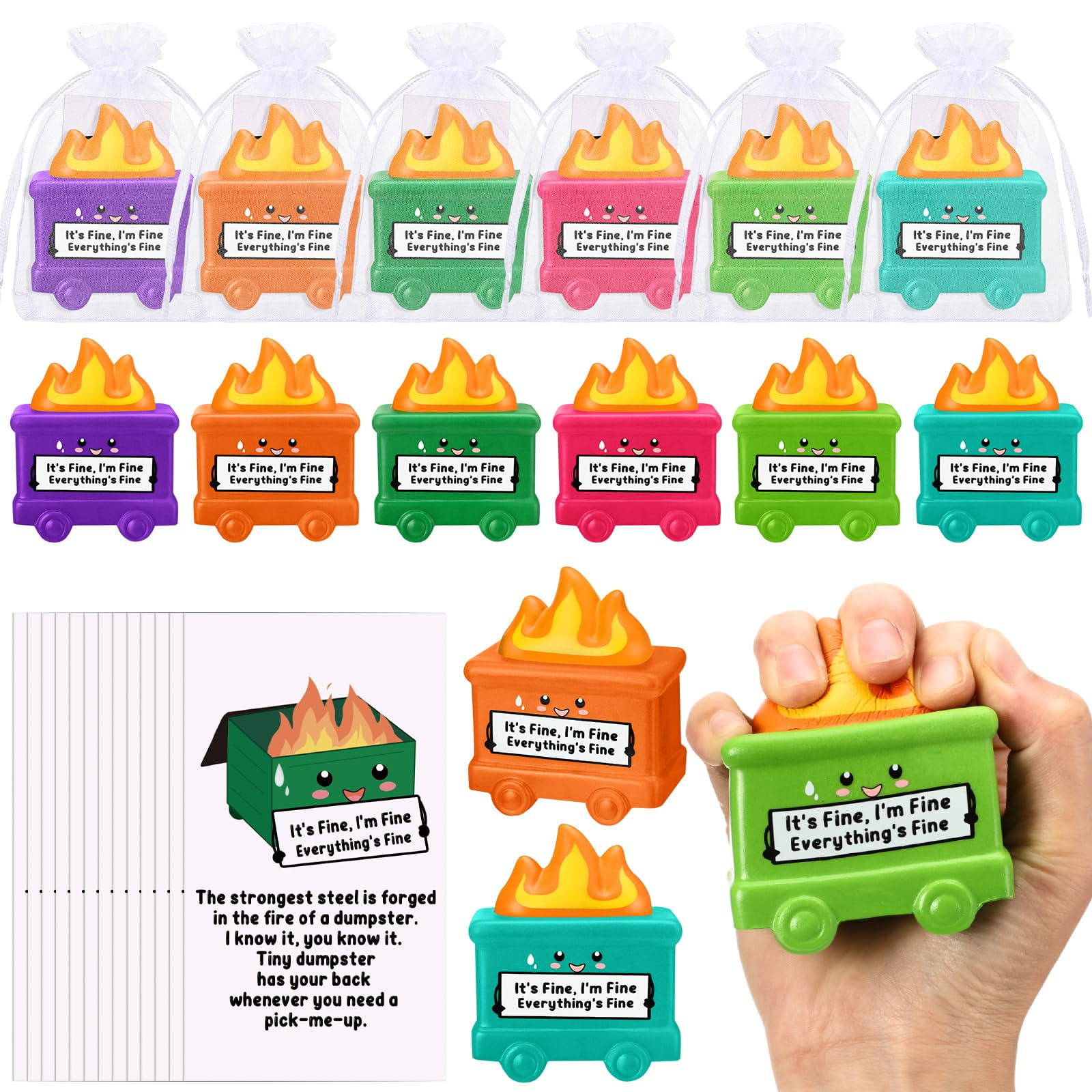 Hollowfly 12 Set Mini Dumpster Stress Balls Bulk Quotes Stress Balls ...