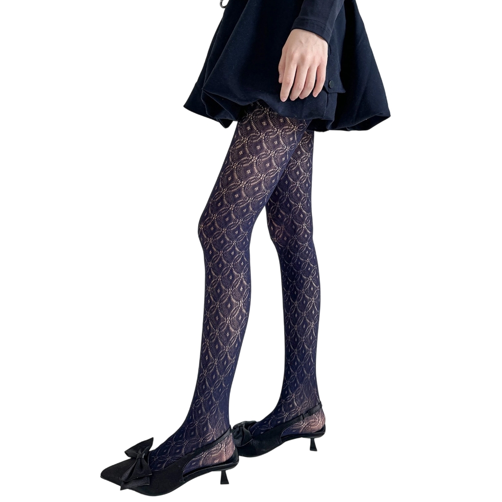 Hollowout Lace Sheer Pantyhose Stretchy Nylon Slimming Fashion Tights ...