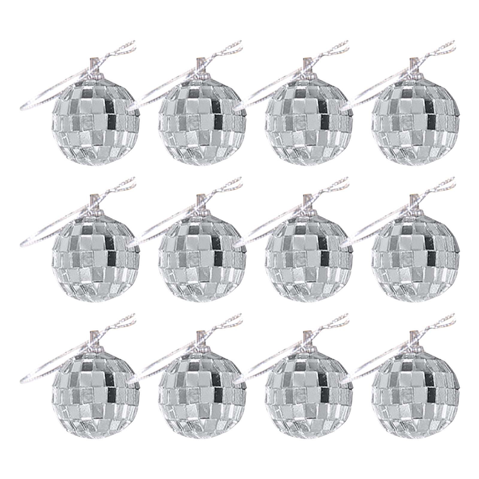Holloyiver 0.79 Inch Mirror Disco Ball, 12PCS Silver Disco Ball with ...