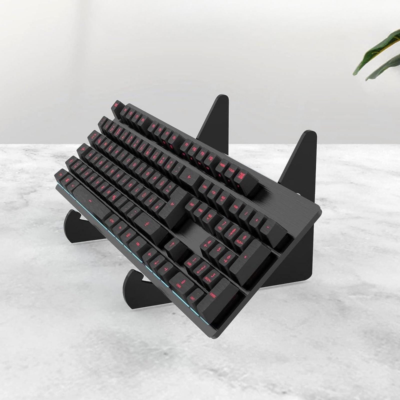Holloyiver 1-Tier Keyboard Display Stand, Black Acrylic Tablet Stand ...