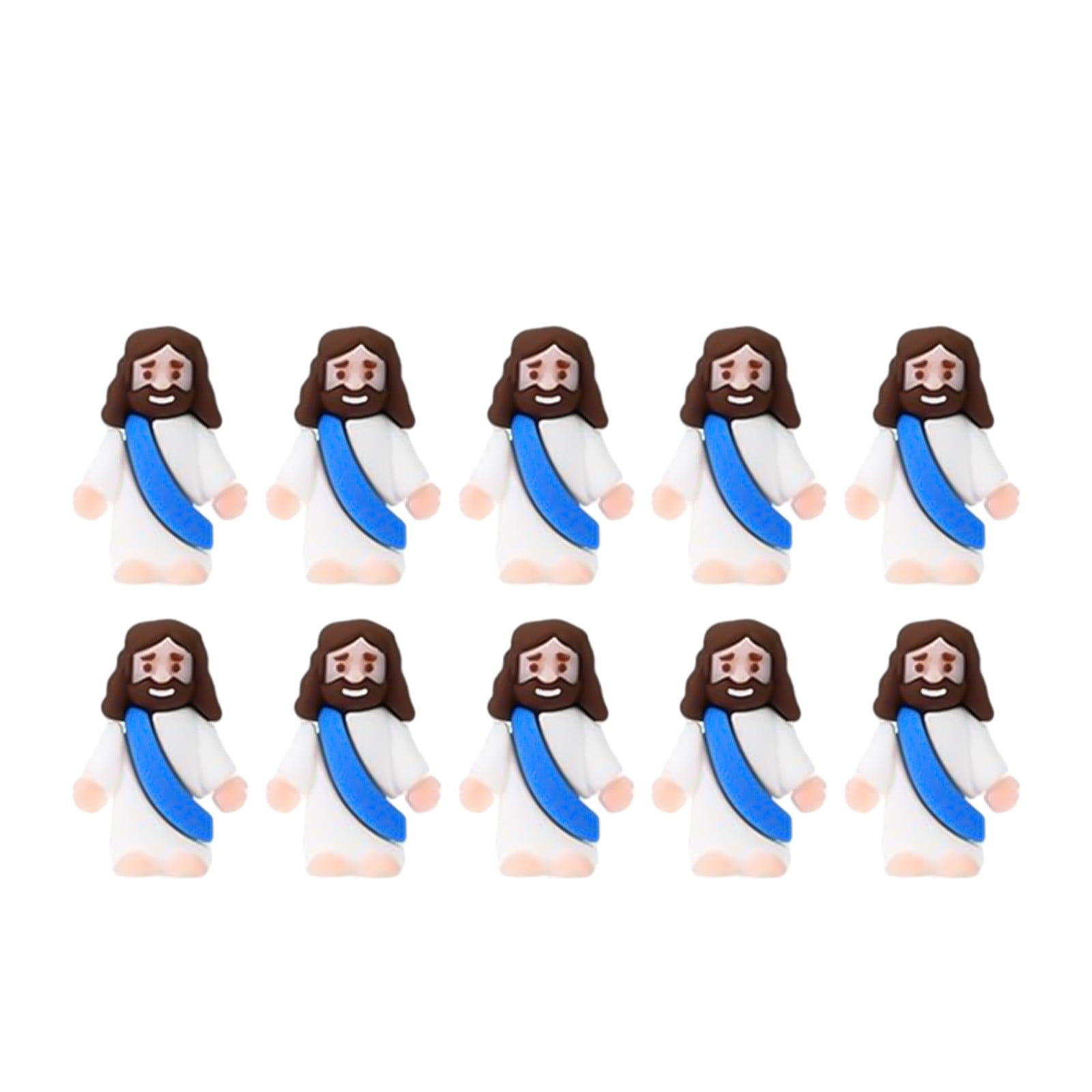 Holloyiver 10 Pieces Jesus Toys, Little Rubber Jesus Religious ...