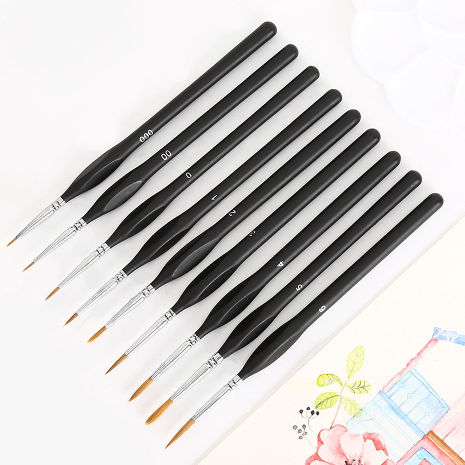 Holloyiver 12 Pcs Miniature Paint Brushes, Detail Paint Brush Set, Fine ...