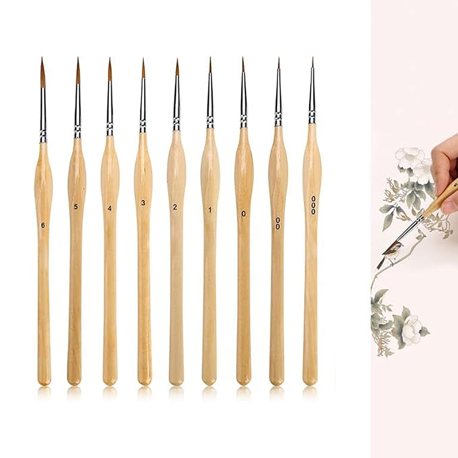 Holloyiver 12 Pcs Miniature Paint Brushes, Detail Paint Brush Set, Fine ...