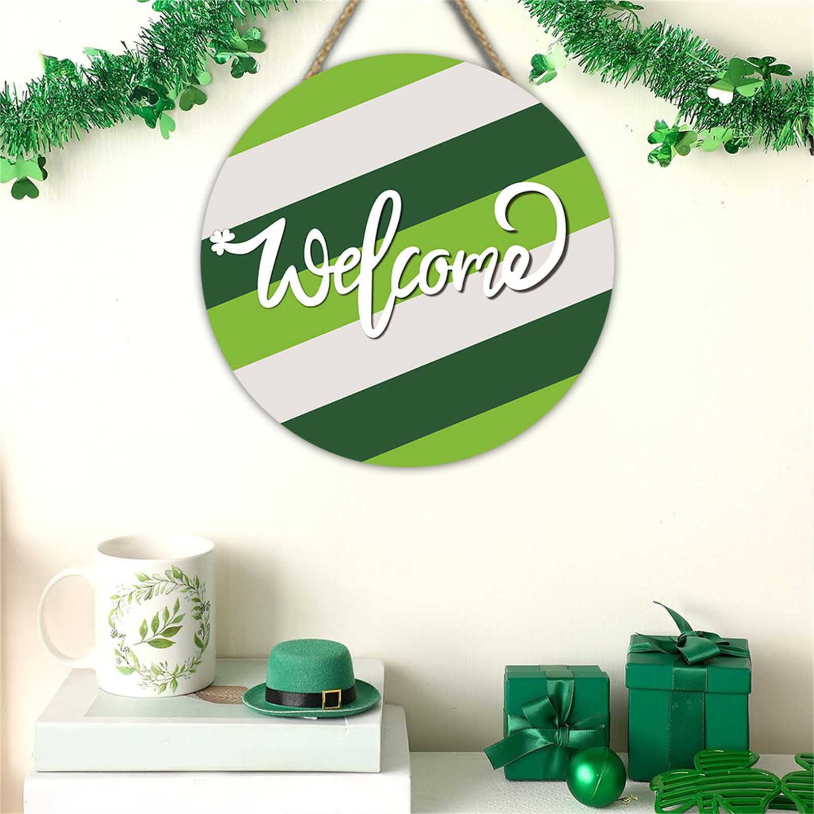 Holloyiver 12Inch St Patricks Day Welcome Door Decoration for Home ...