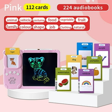 Rirool Talking Flash Cards with LCD Writing Tablet Toy, 4 in 1 Doodle ...
