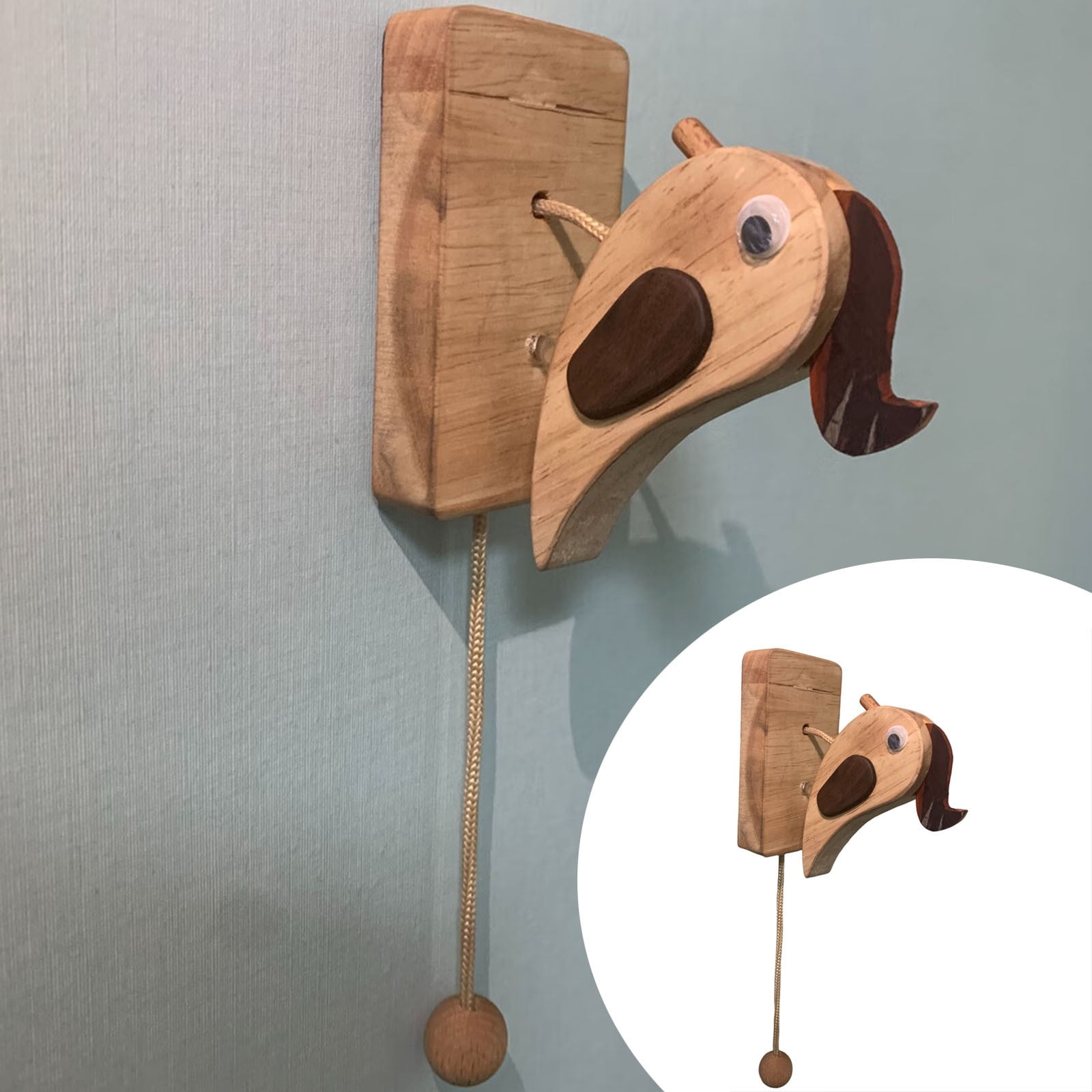 Holloyiver 2024 New Wooden Handmade Creative Woodpecker Door Bell ...