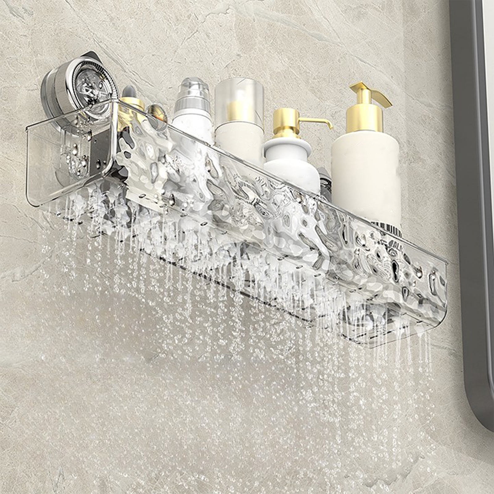 Holloyiver 2024 Suction Shower Caddy, Light Luxury Style Glacier ...