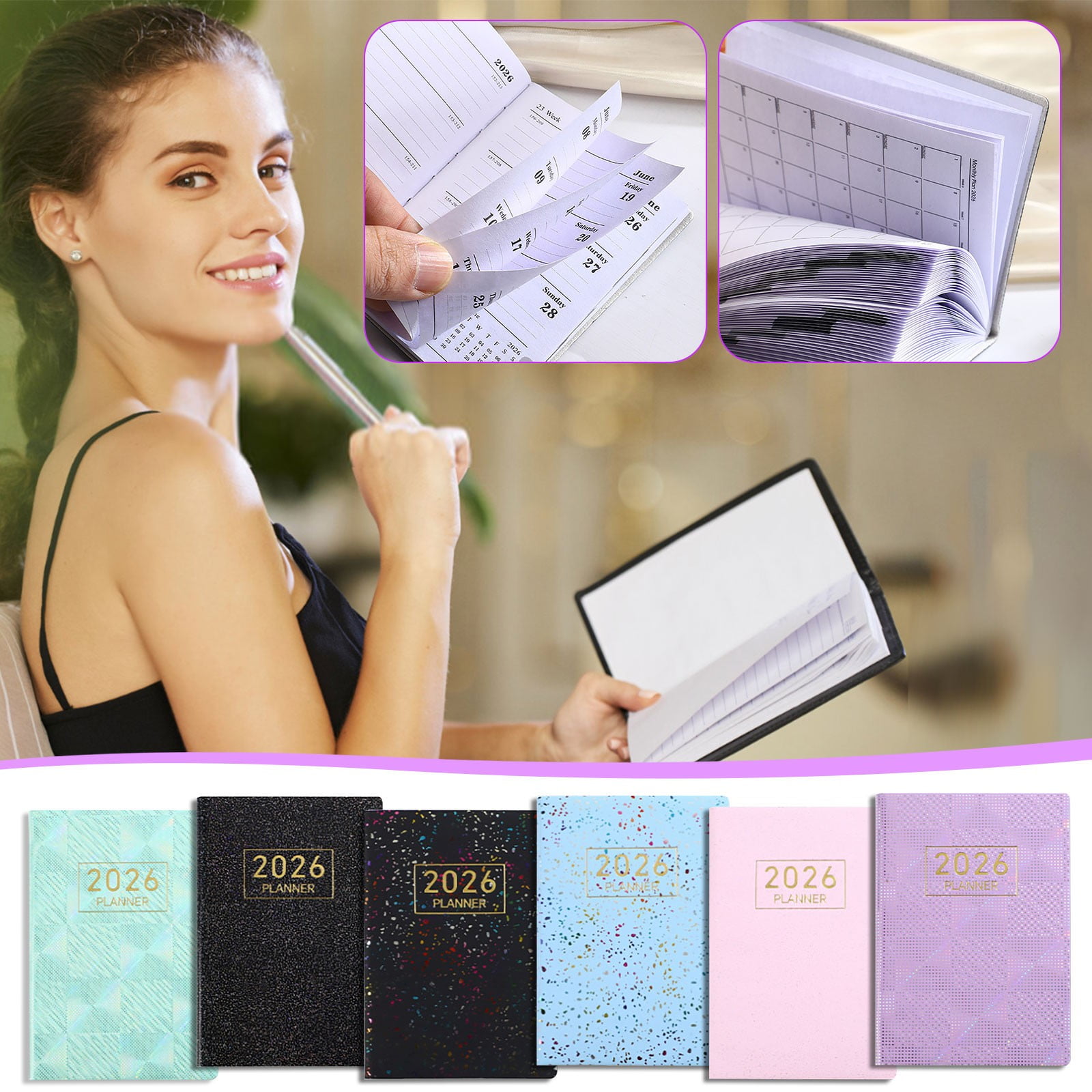 Holloyiver 2026 Pocket Planner Mini Weekly Planners,A7 Portable Weekly ...
