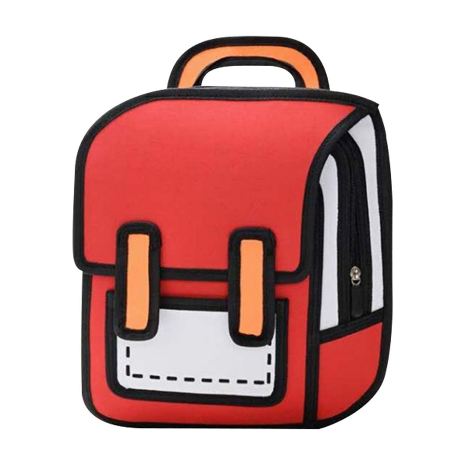 Holloyiver 3D Jump Style Kawaii Backpack, 16Inch Sketch Cute Cartoon 2D ...