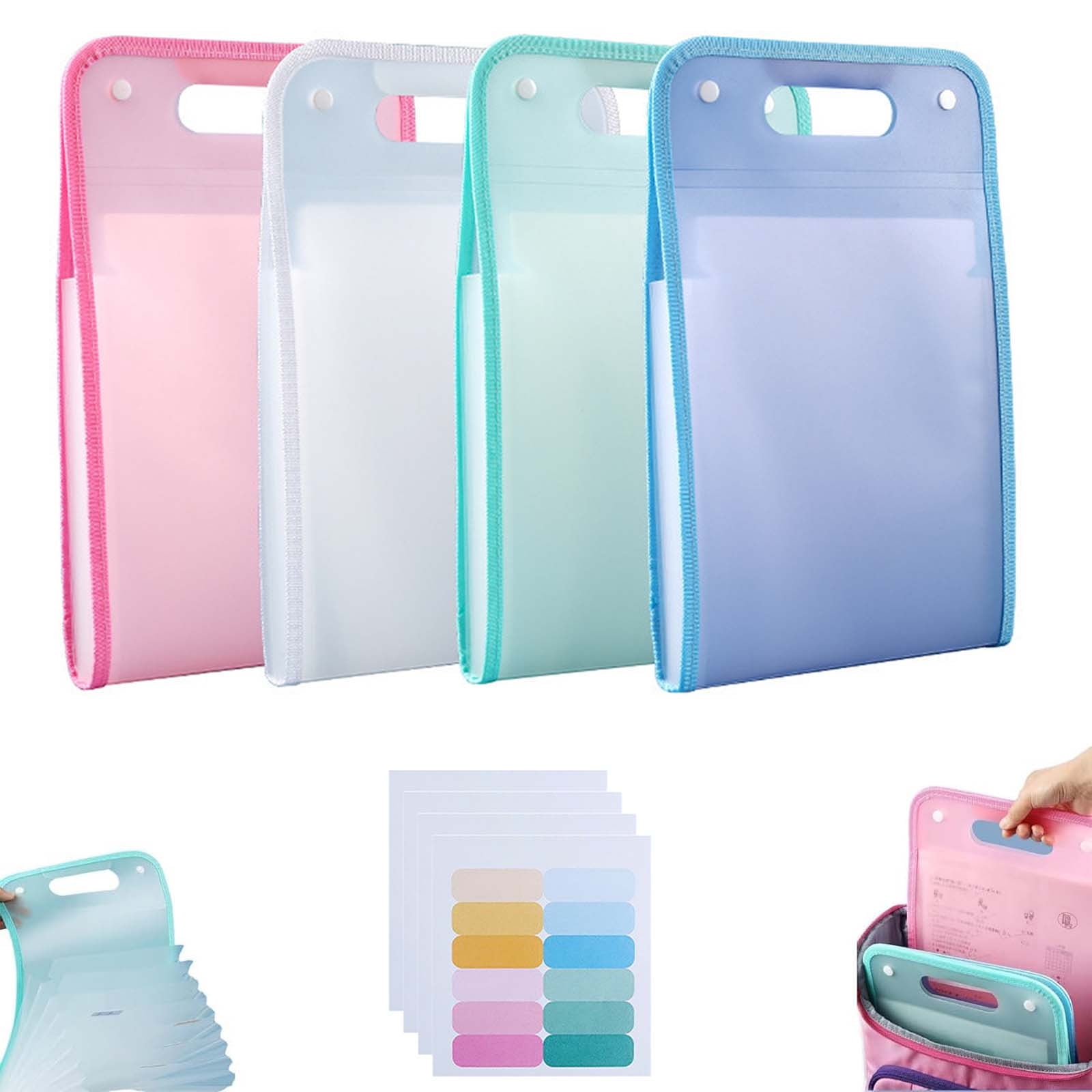 Holloyiver 4 Pcs Expanding File Folder,13 Pockets Accordion File ...