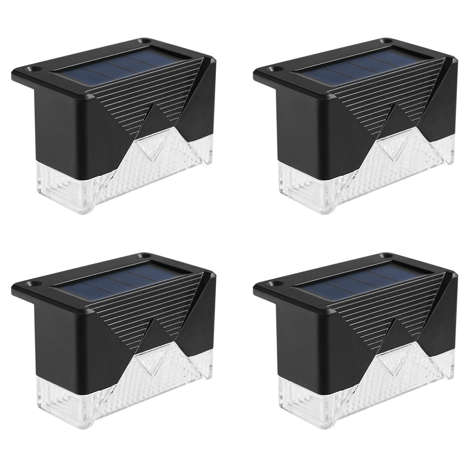 Holloyiver 4 Pcs Solar Deck Lights Outdoor, Solar Step Lights ...