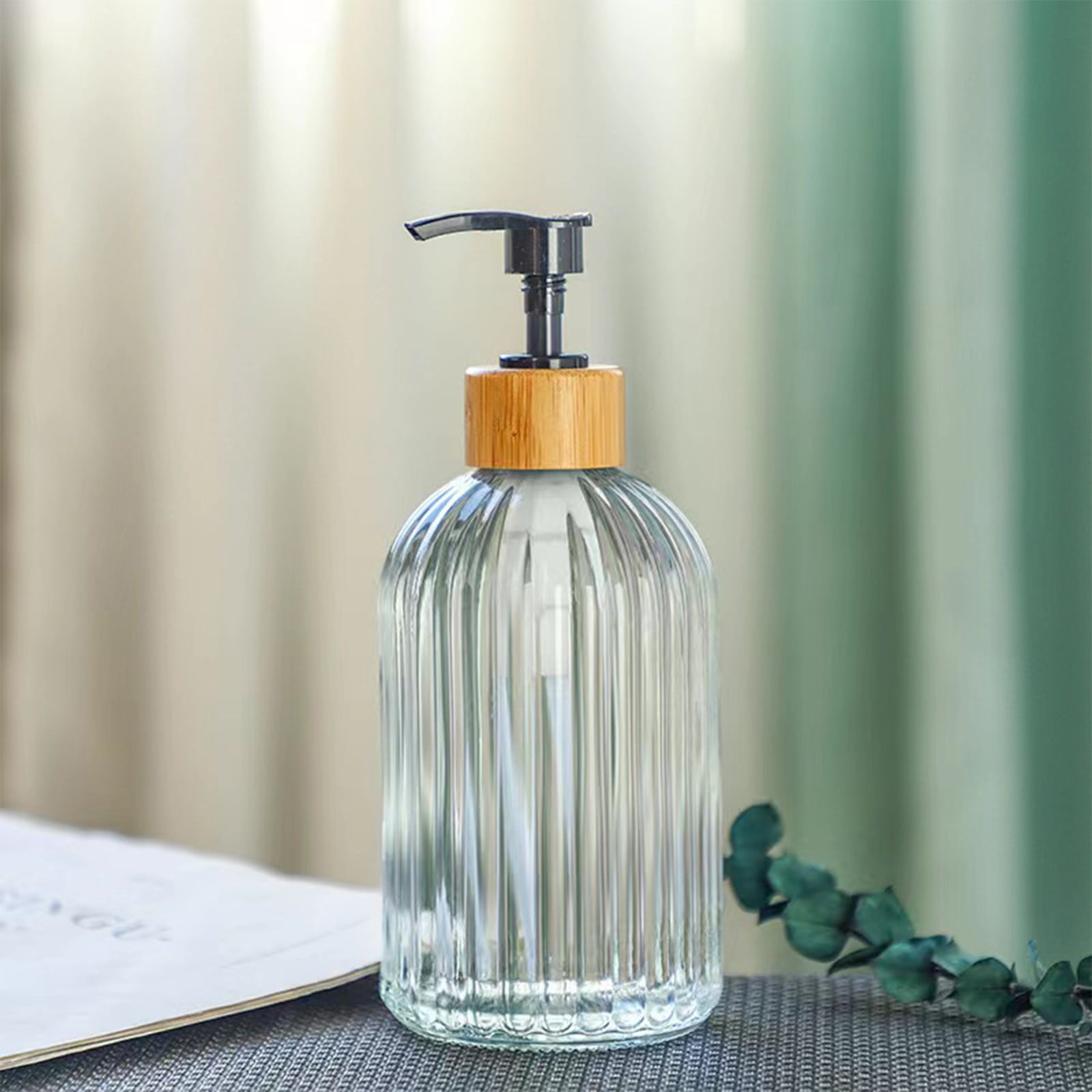Holloyiver 400ML Glass Soap Dispenser with Pump, Refillable Hand Soap ...