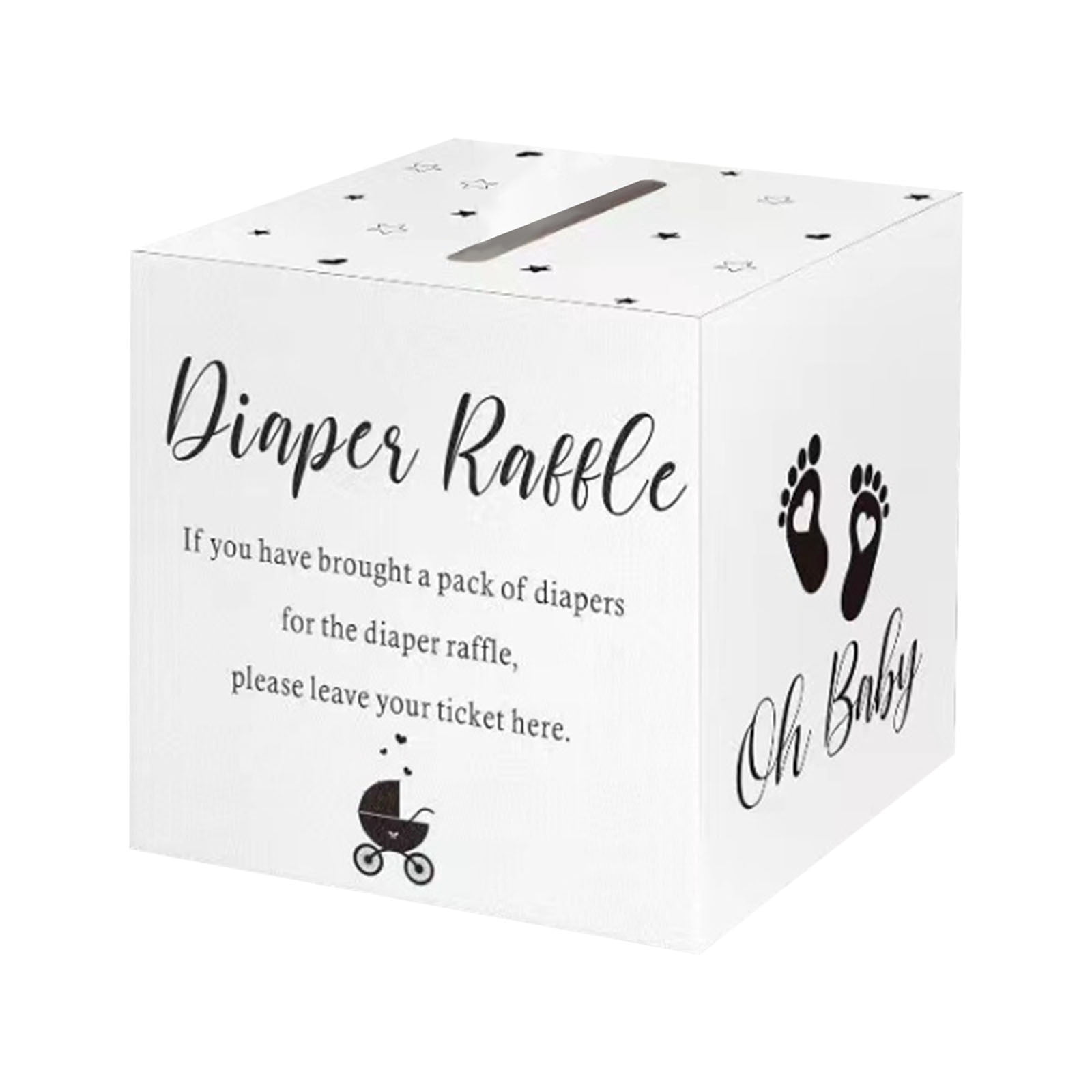 Holloyiver 50 Pieces Diaper Raffle Tickets with Box, Baby Shower Game ...
