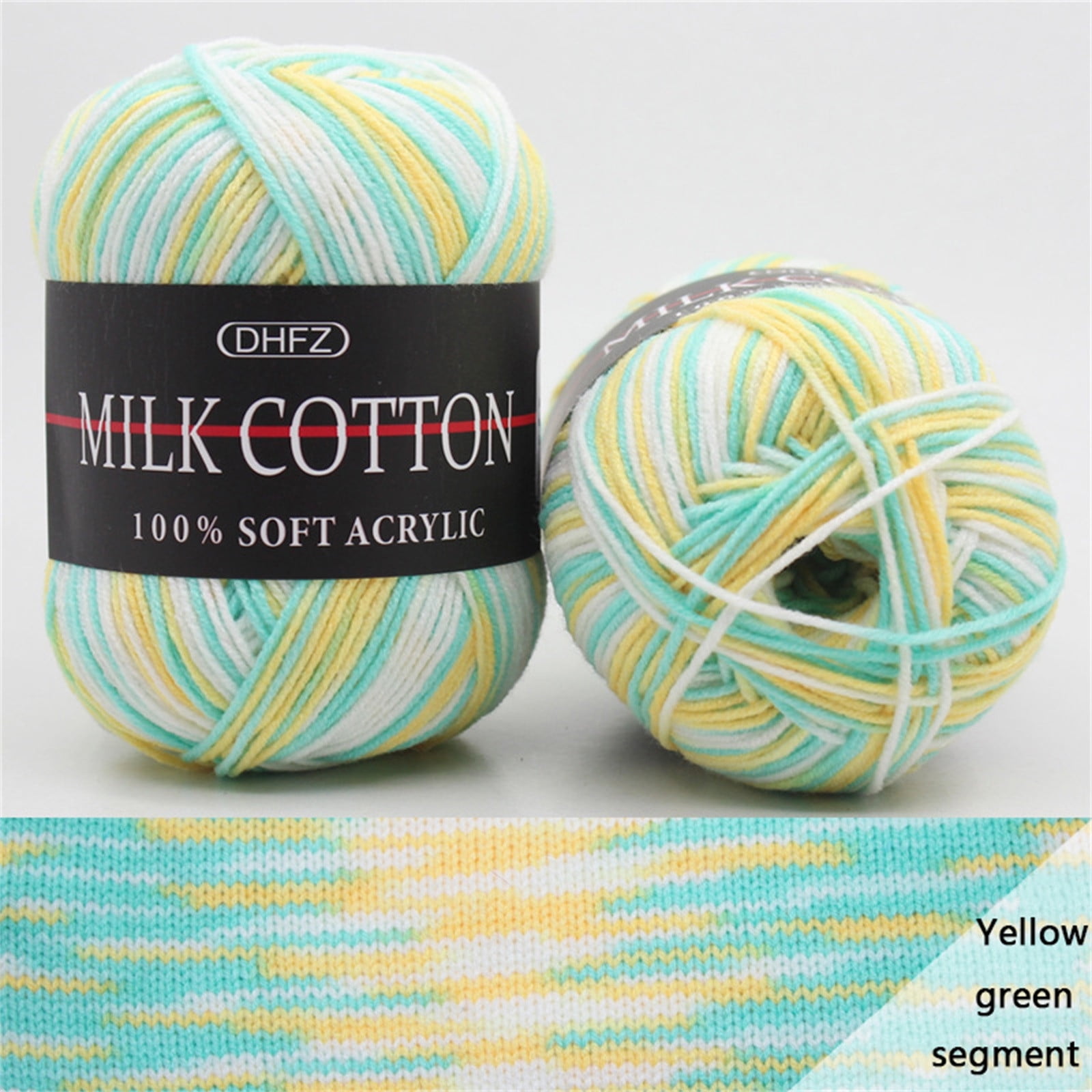 Holloyiver 50g Acrylic Yarn for Crochet/Knitting, Colorful Gradient ...