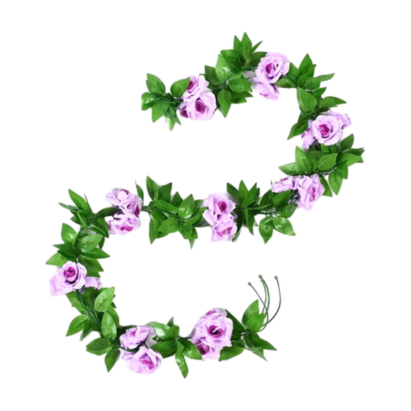 Holloyiver 7.9Ft Floral Garland Purple Rose Vines Artificial Flowers ...