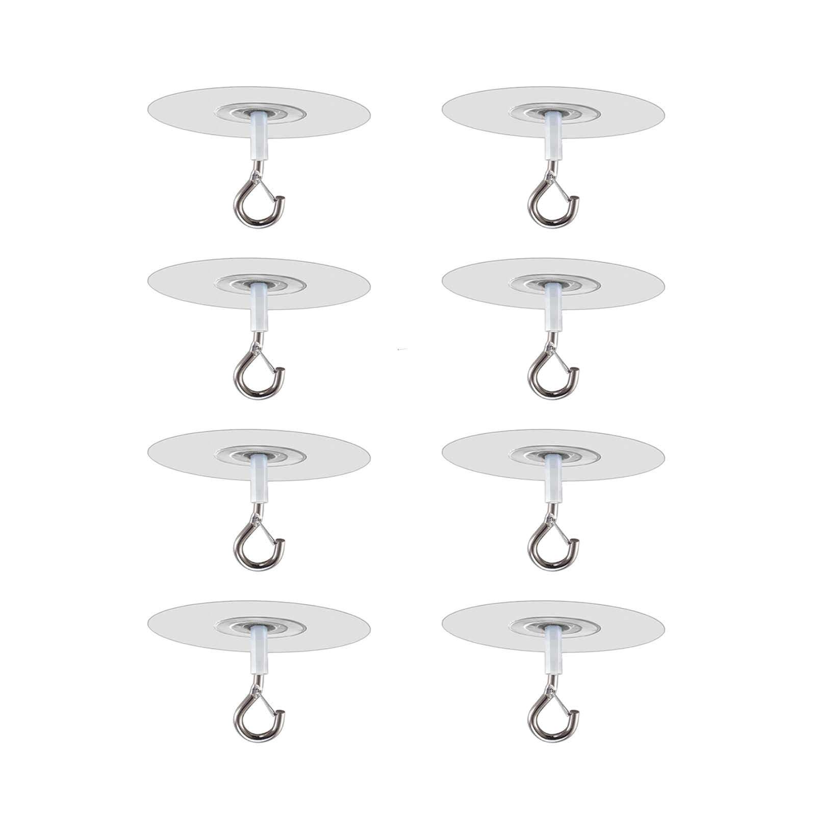 Holloyiver Adhesive Ceiling Hooks, 8PCS Super Heavy Duty Command ...