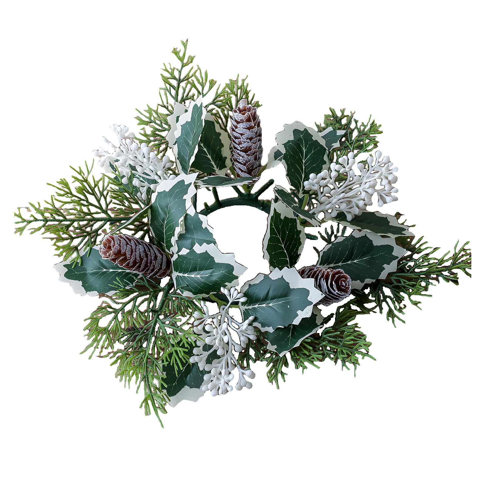 Holloyiver Artificial Candle Rings Wreaths, Fake Small Candle Ring ...