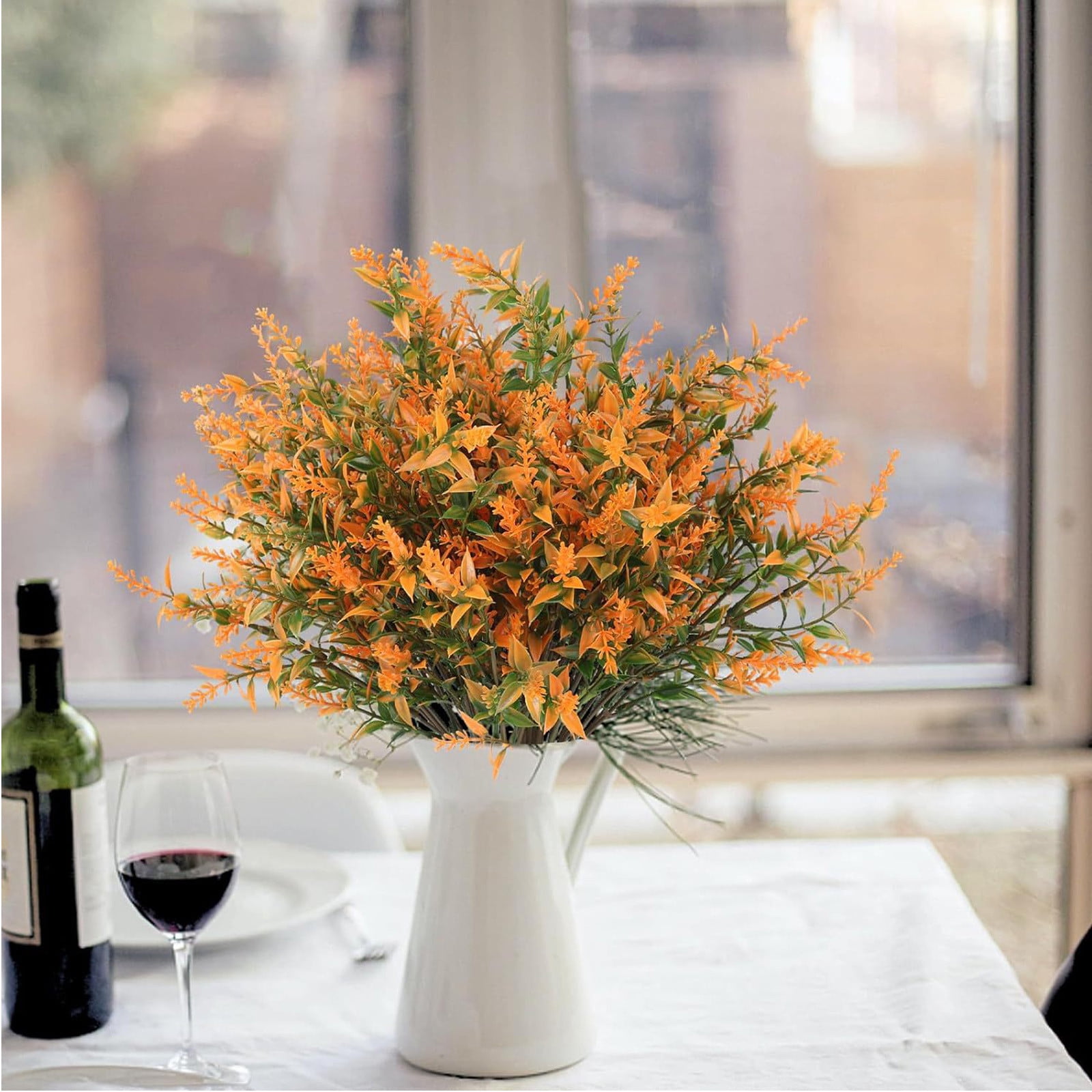 Holloyiver Artificial Fall Flowers Mums Plants for Outdoor, Autumn ...