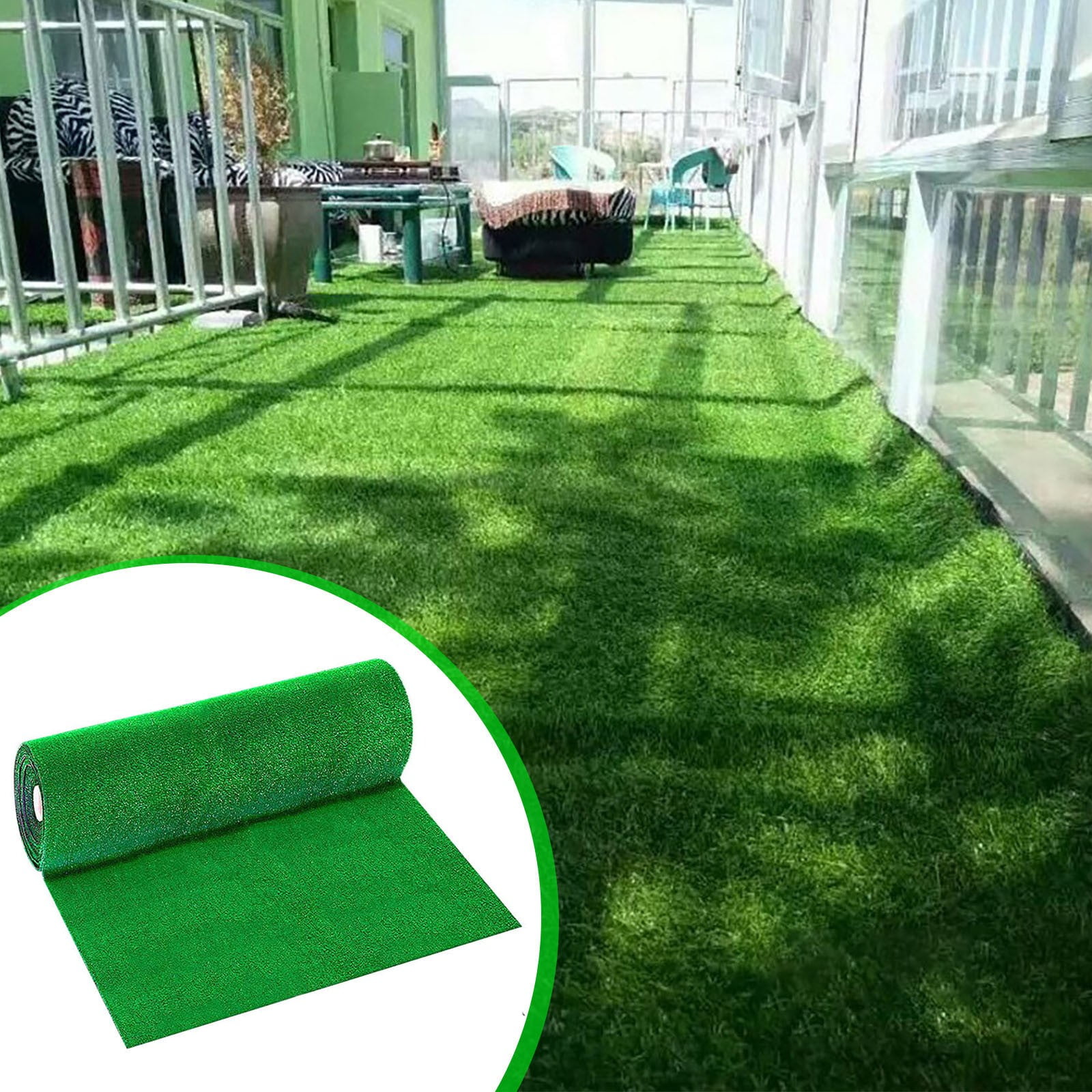 Holloyiver Artificial Grass Turf Indoor Outdoor Rug, 3.3Ft x 3.3Ft Fake ...