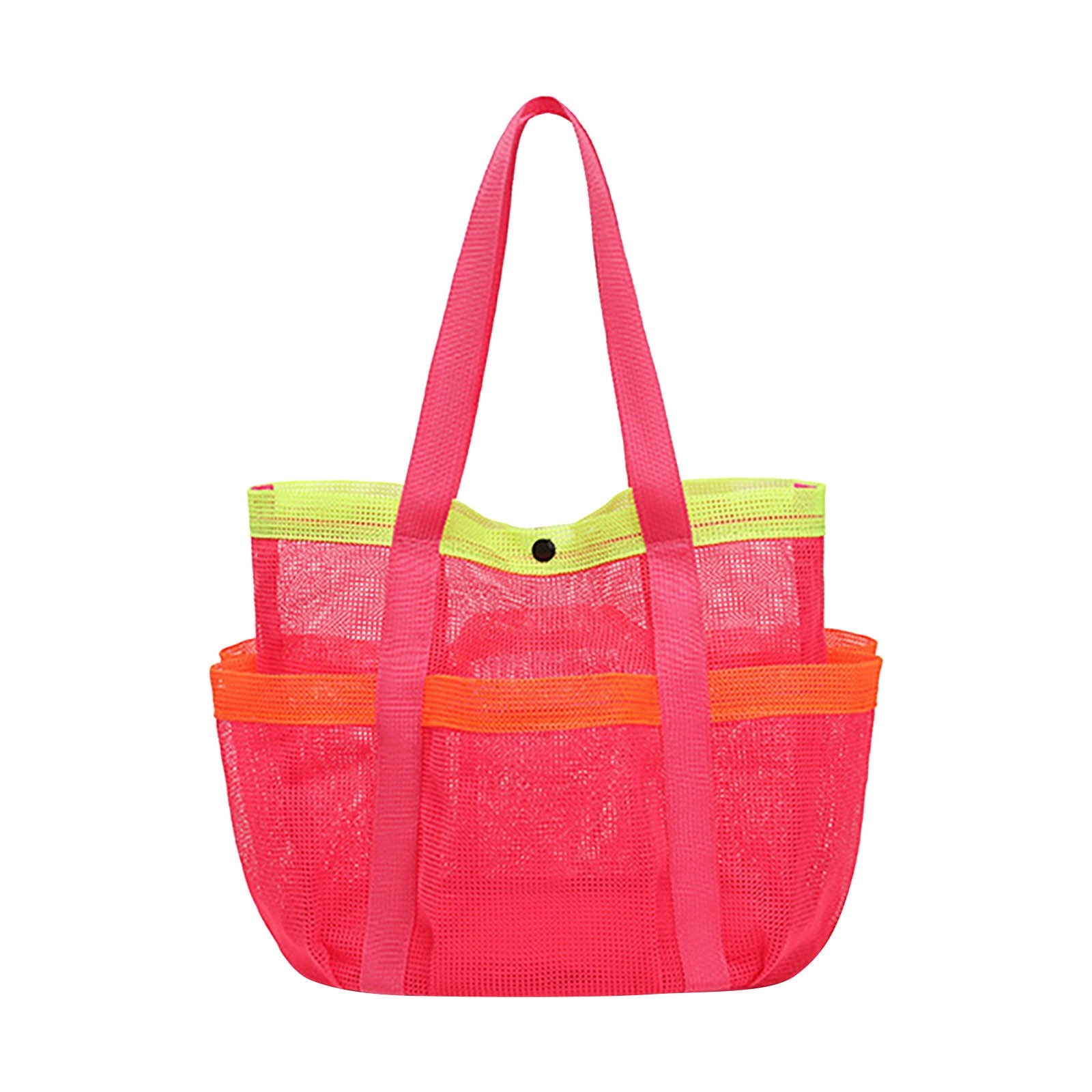Holloyiver Beach Mesh Bag with Divided Pocket, Sandproof Beach Tote ...