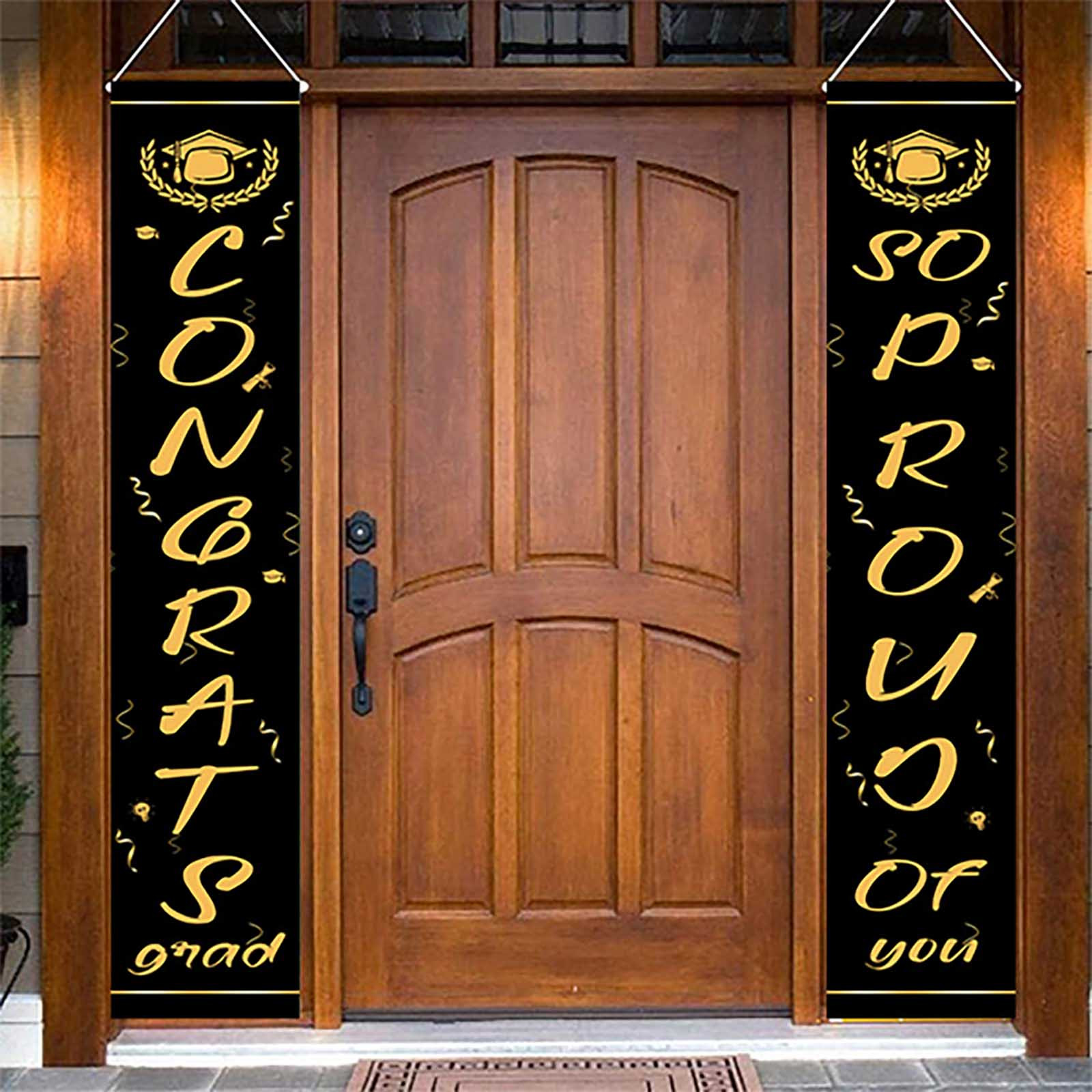 Holloyiver Black Gold Graduation Party Decorations, Congrats Grad & So ...