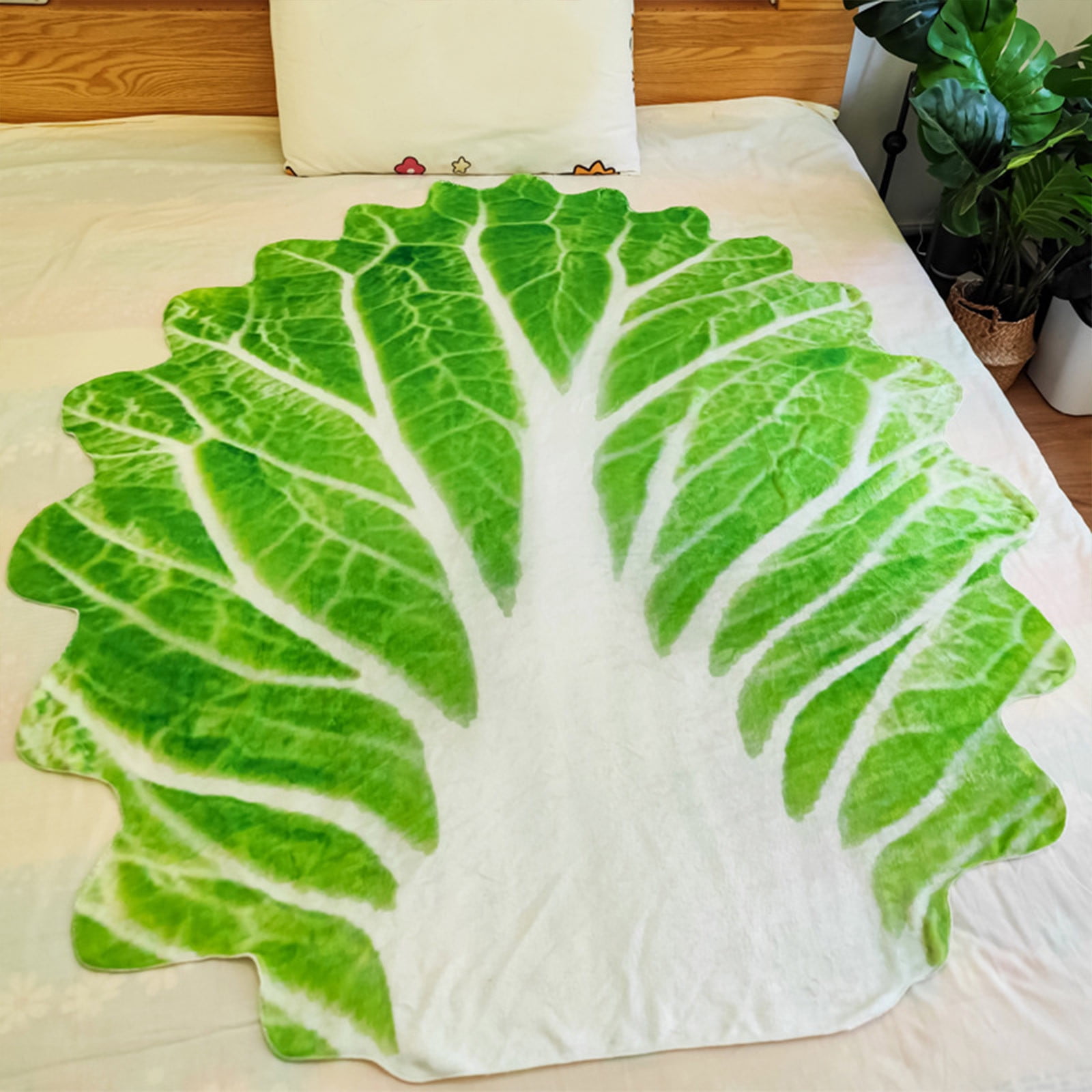 Holloyiver Cabbage Leaves Blanket, Vegetable Throw Blanket, Vegan Gift ...